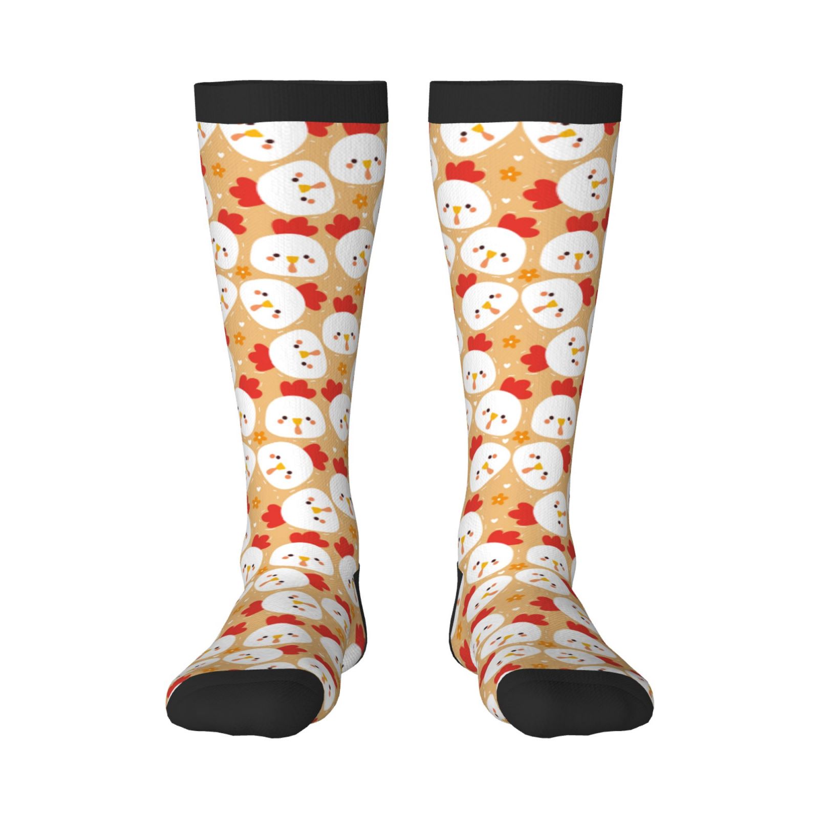 Vsdgher Cartoon Chicken Print Thigh High Socks Extra Long Stretchy Sock ...
