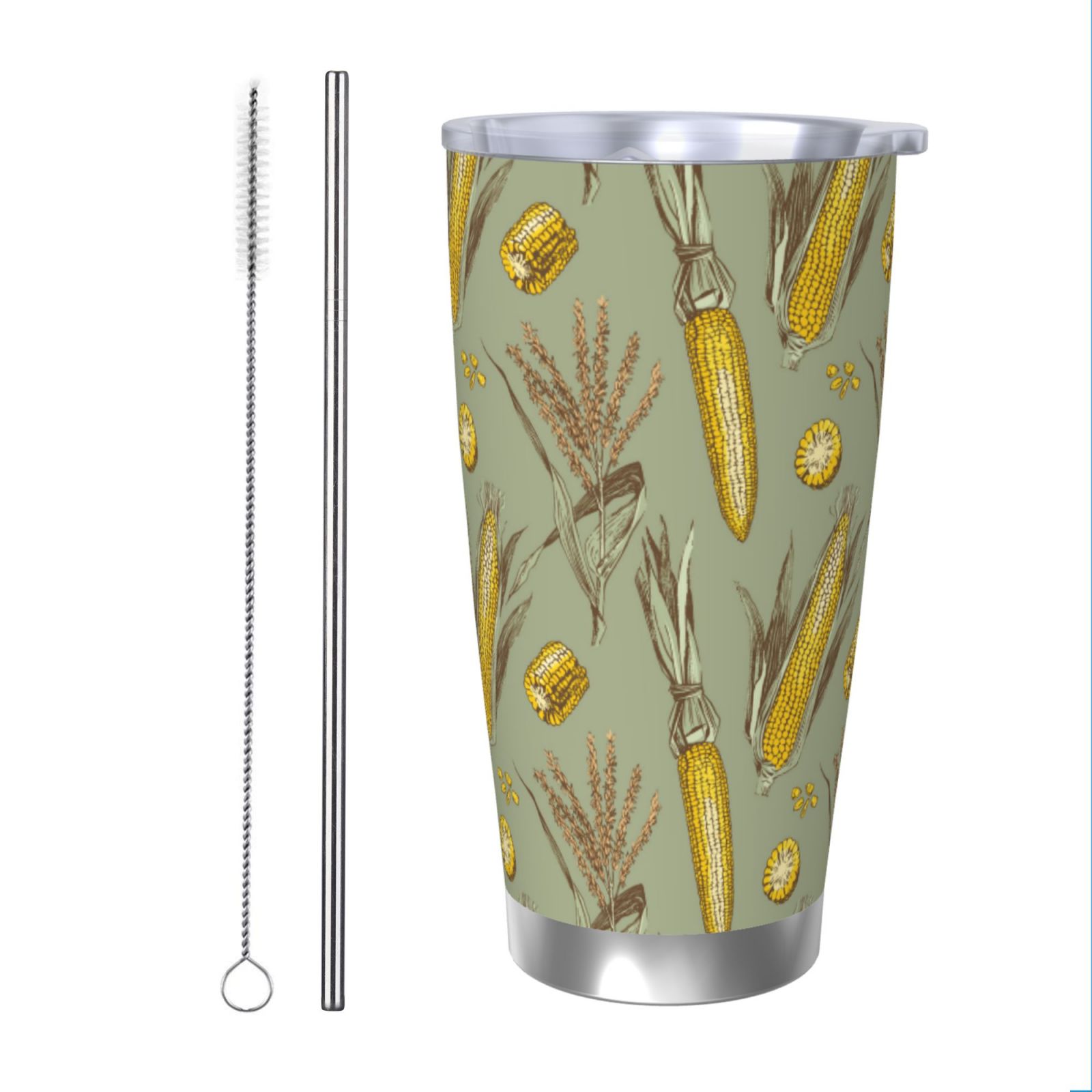Vsdgher Cartoon Corn and Wheat 20 Oz Stainless Steel Vacuum Insulated ...
