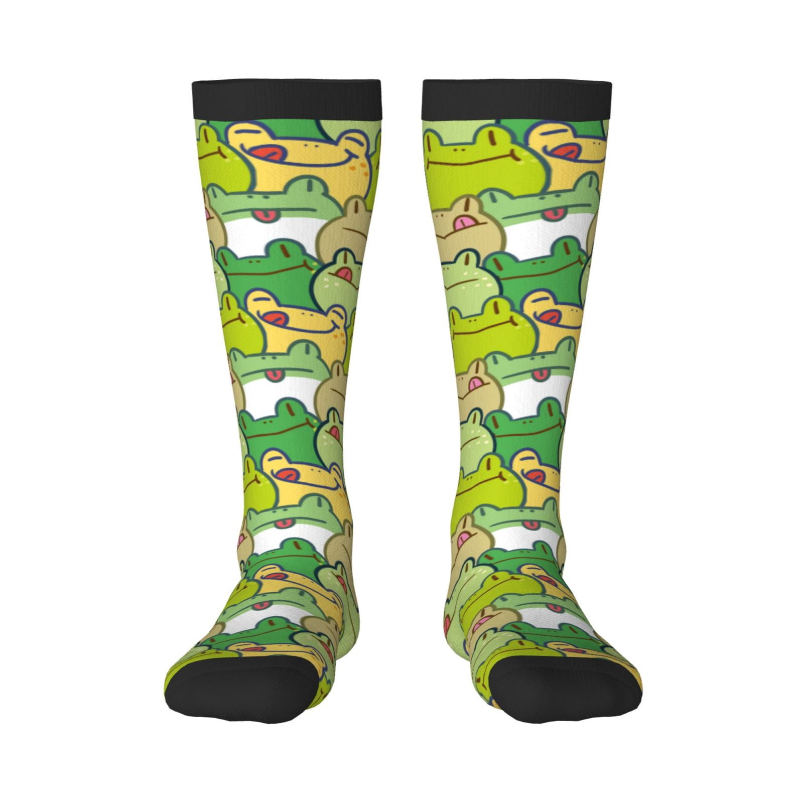 Vsdgher Cartoon Frog Print Thigh High Socks Extra Long Stretchy Sock ...