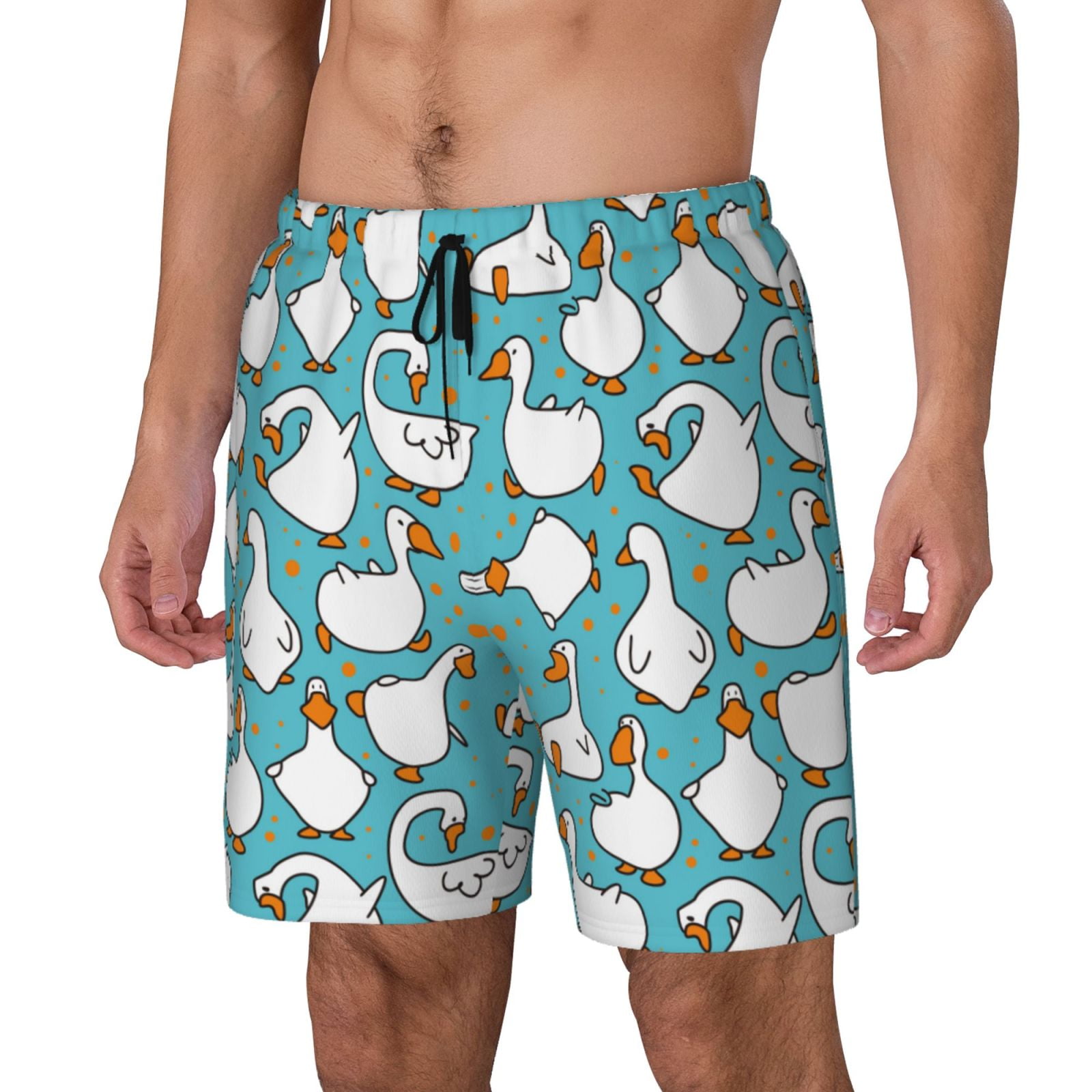 Vsdgher Cartoon Funny Goose for Mens Swim Trunks with Compression Liner ...