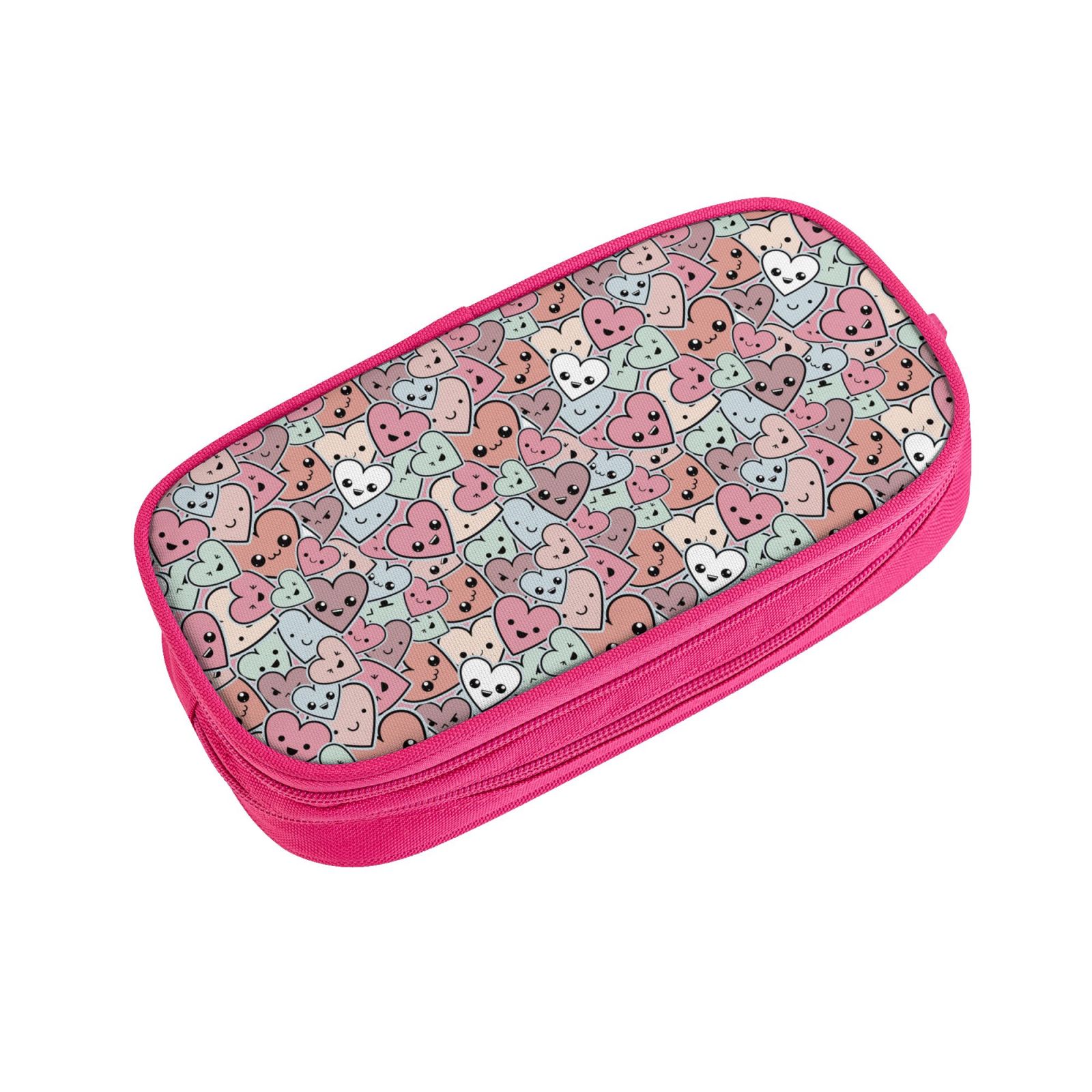 Vsdgher Cartoon Hearts Print Large Capacity Pencil Case Pouch with ...
