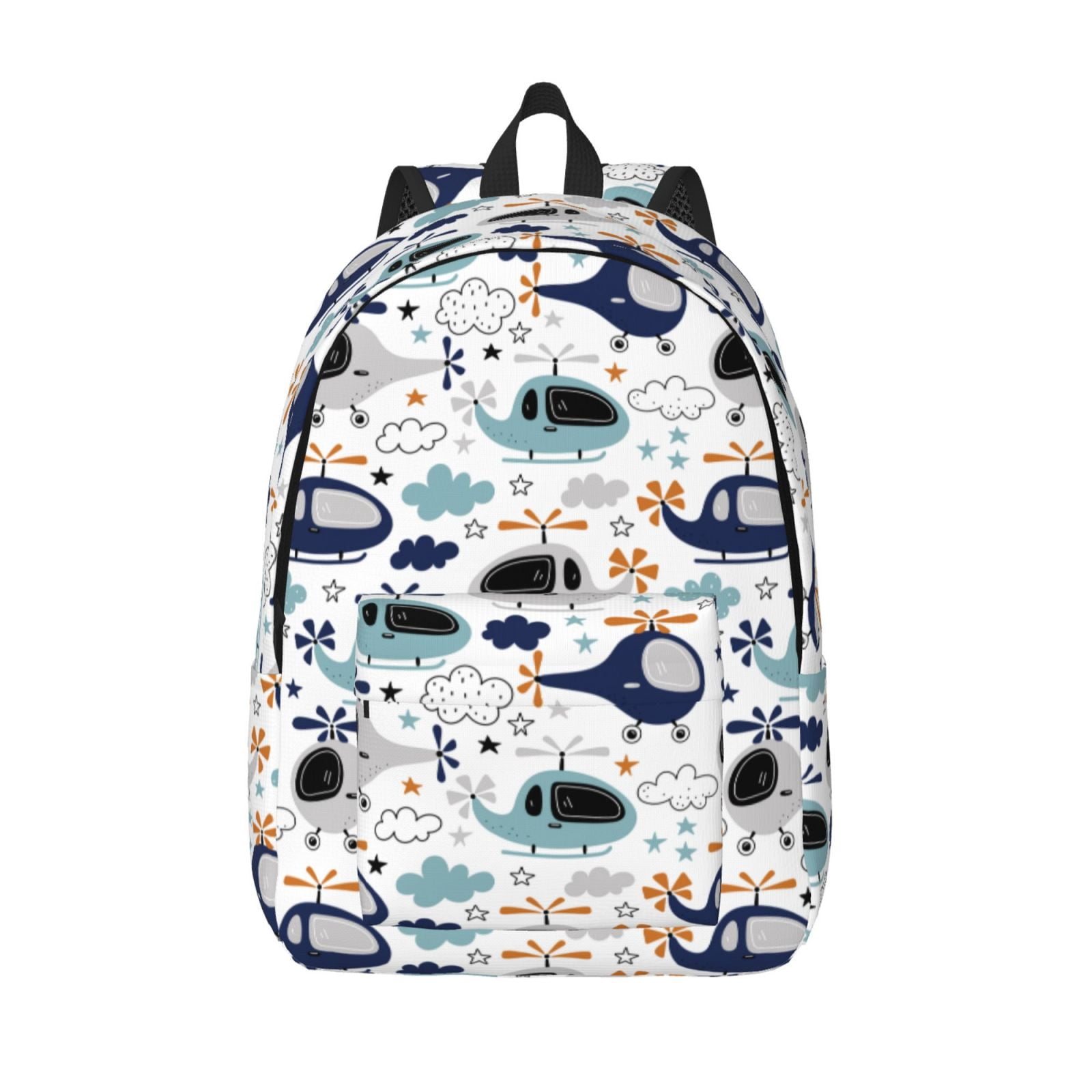 Vsdgher Cartoon Helicopters Print Canvas Backpack Travel Rucksack ...