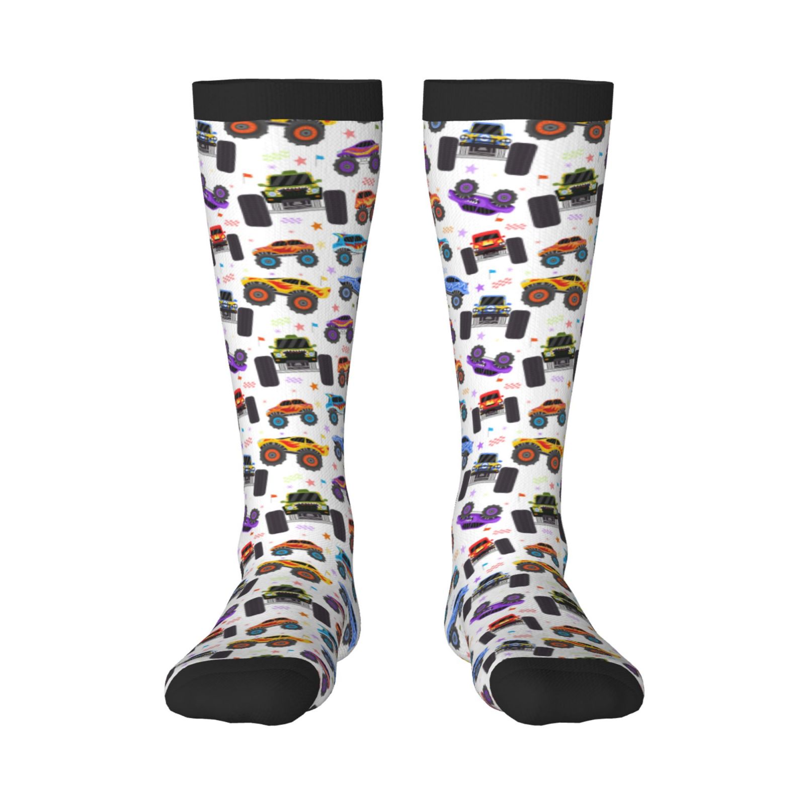 Vsdgher Cartoon Monster Trucks1 Print Thigh High Socks Extra Long ...