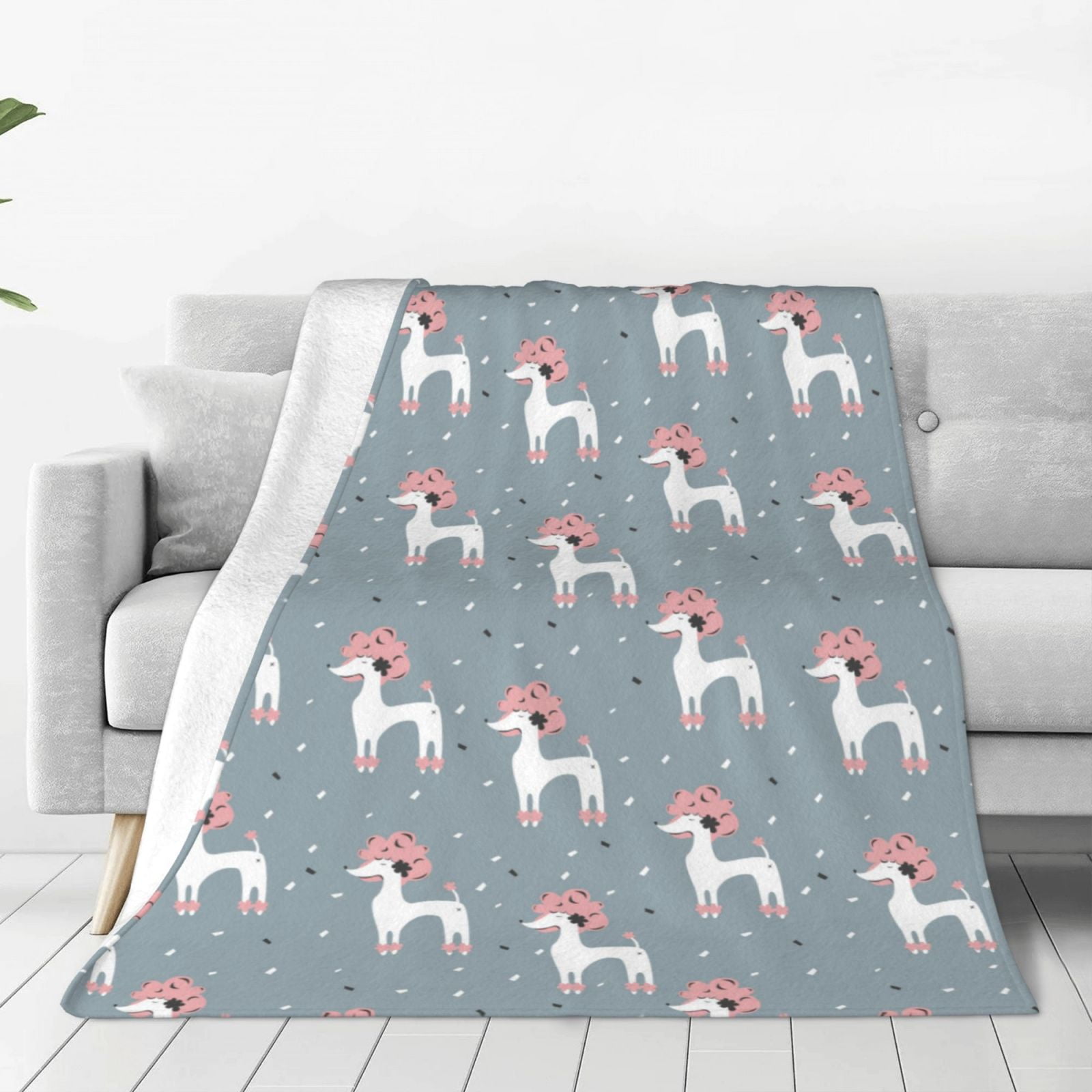 Vsdgher Cartoon Poodle Dog Ultra-Soft Micro flannel Blanket Throw ...