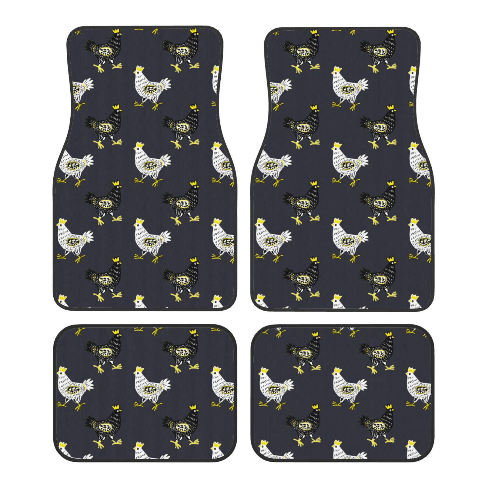 Vsdgher Cartoon Rooster Car Foot Mat Set of 4 Pieces Universal Floor ...