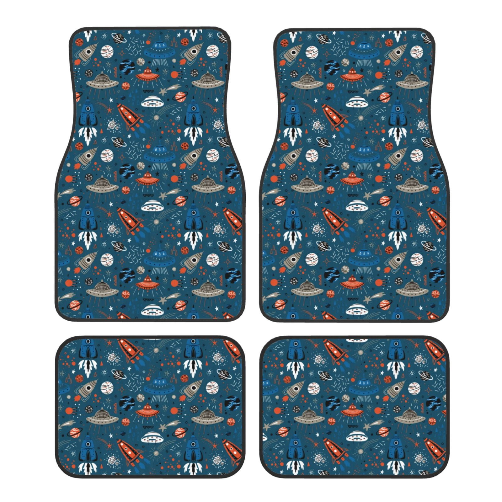 Vsdgher Cartoon Space1 Car Foot Mat Set of 4 Pieces Universal Floor ...