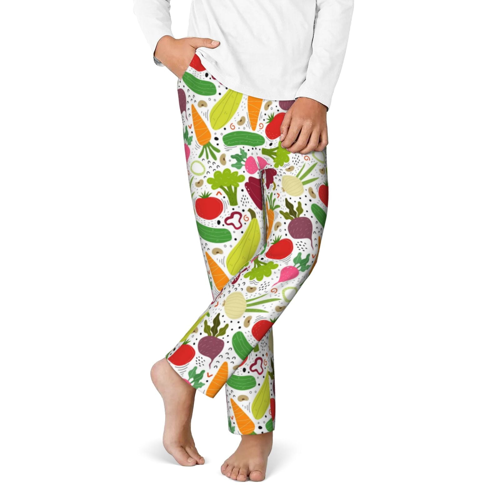 Vsdgher Cartoon Vegetables Print Kids Pajama Pants,Long Sleep Plaid ...