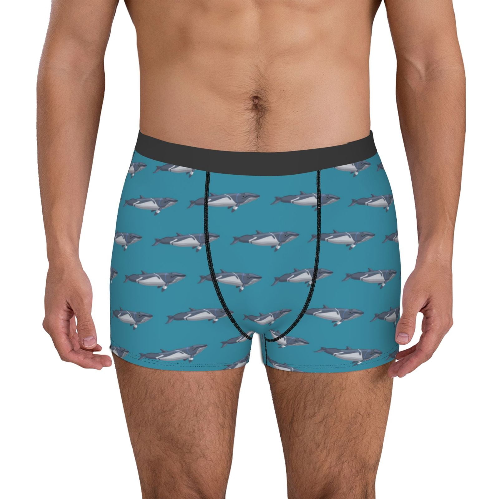 Vsdgher Cartoon Whale Pattern Men's Boxer Brief Underwear,Soft Funny ...