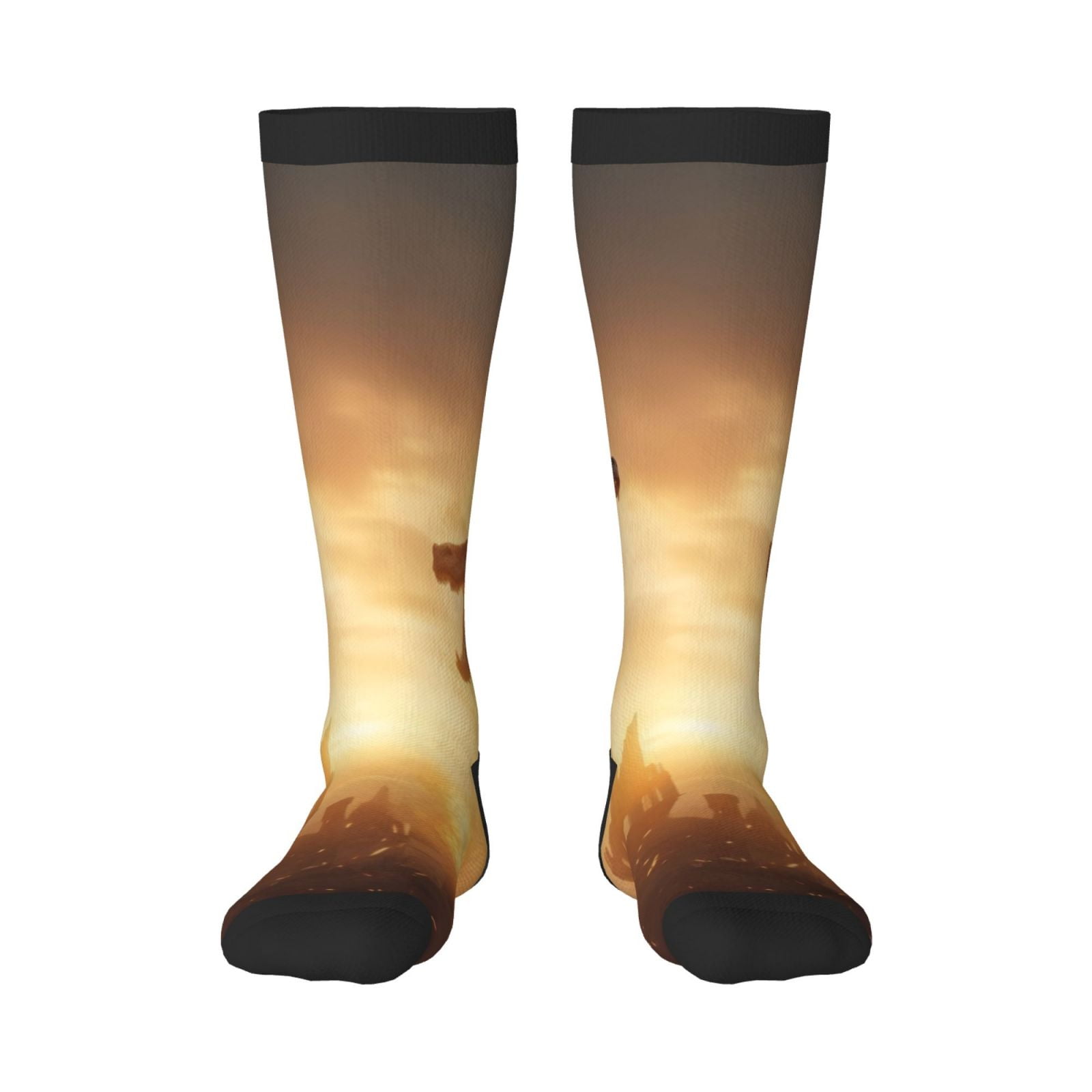 Vsdgher Castle Cool Fire Dragon Print Thigh High Socks Extra Long ...