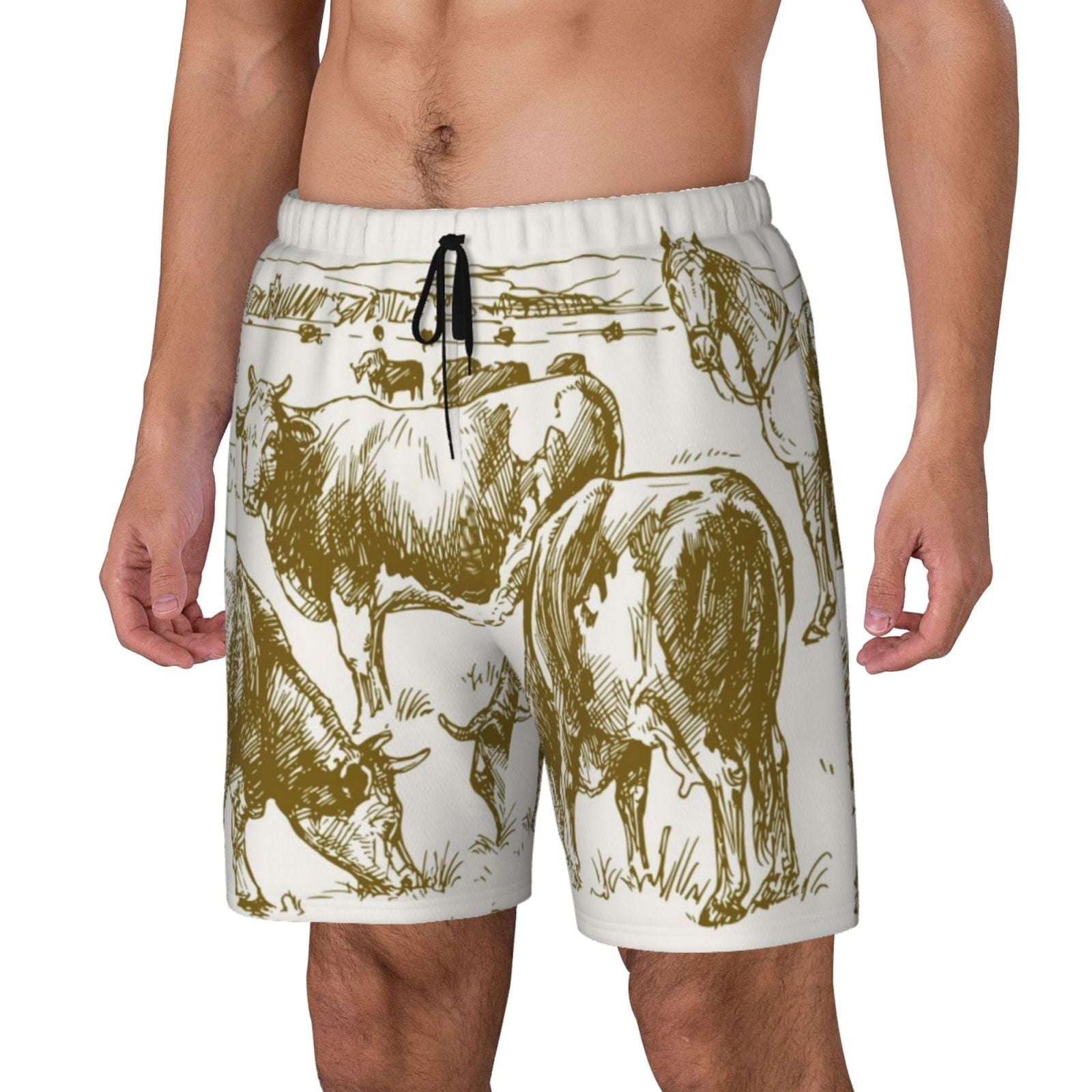 Vsdgher Cattle Drive By Two Cowboys 1 for Mens Swim Trunks with ...