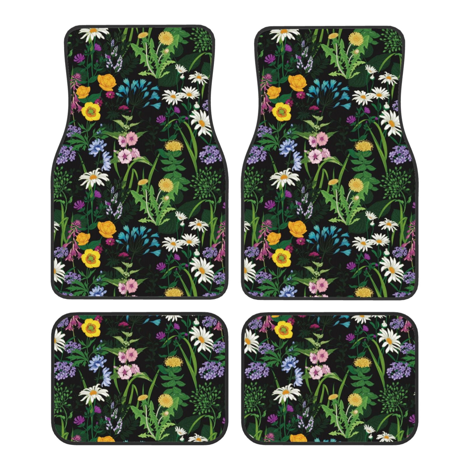 Vsdgher Chamomile Car Foot Mat Set of 4 Pieces Universal Floor Liner ...
