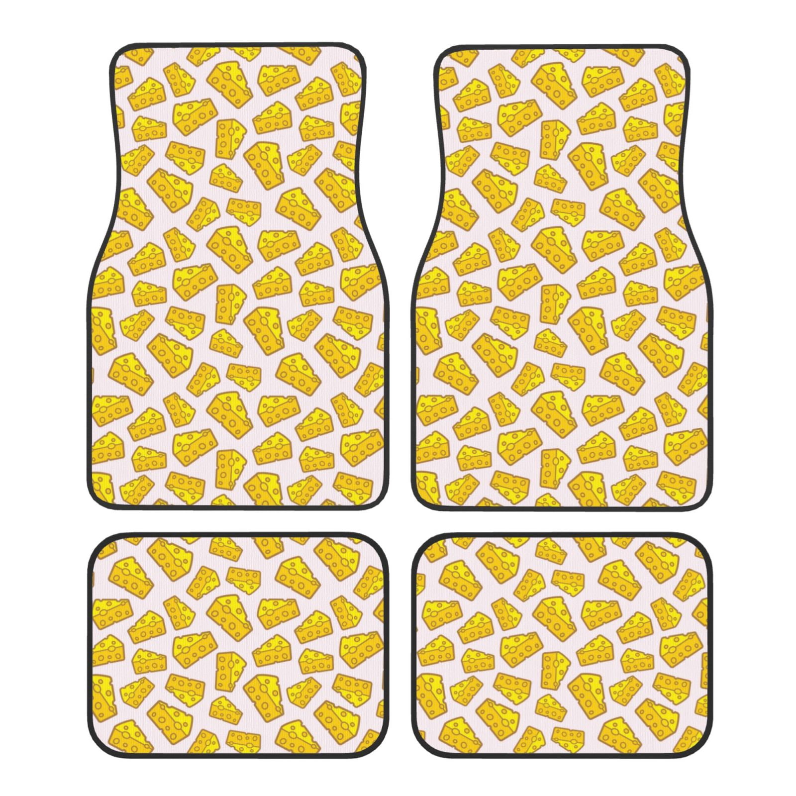 Vsdgher Cheese Car Foot Mat Set of 4 Pieces Universal Floor Liner Car ...