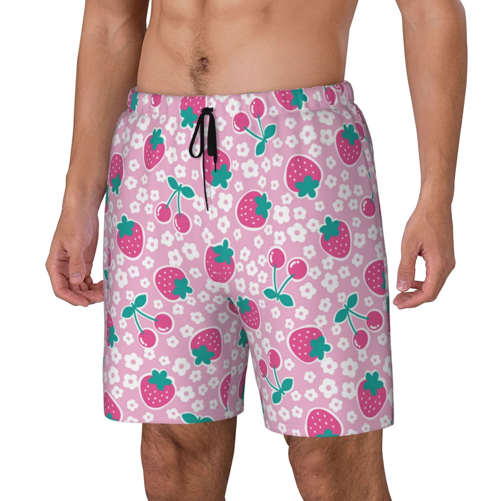 Vsdgher Cherry Strawberry for Mens Swim Trunks with Compression Liner ...