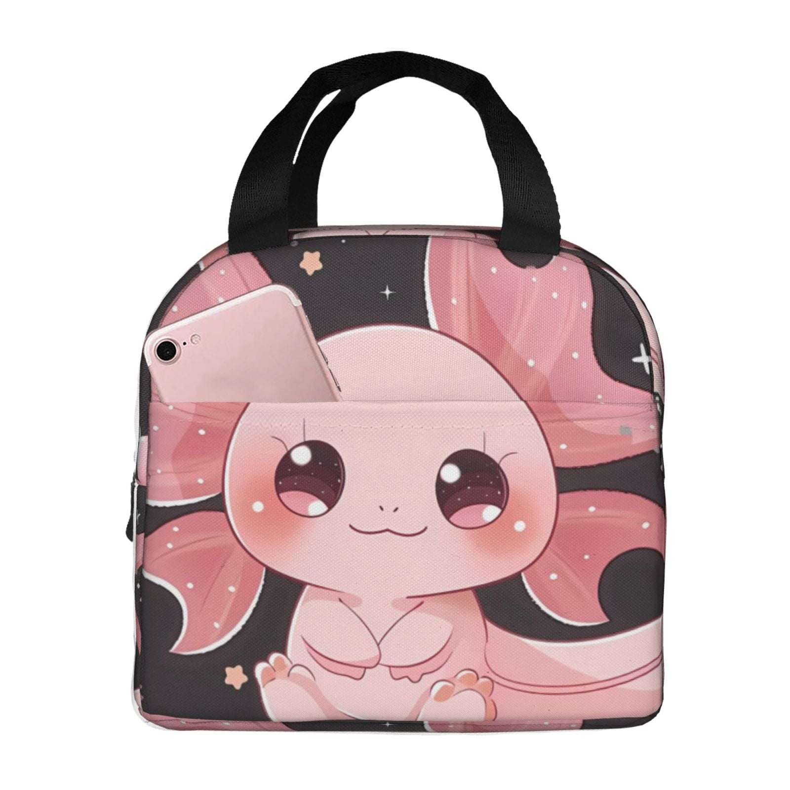 Vsdgher Chibi Axolotl Sakura Fantasy Lunch Bag, Lunch Box for Women ...