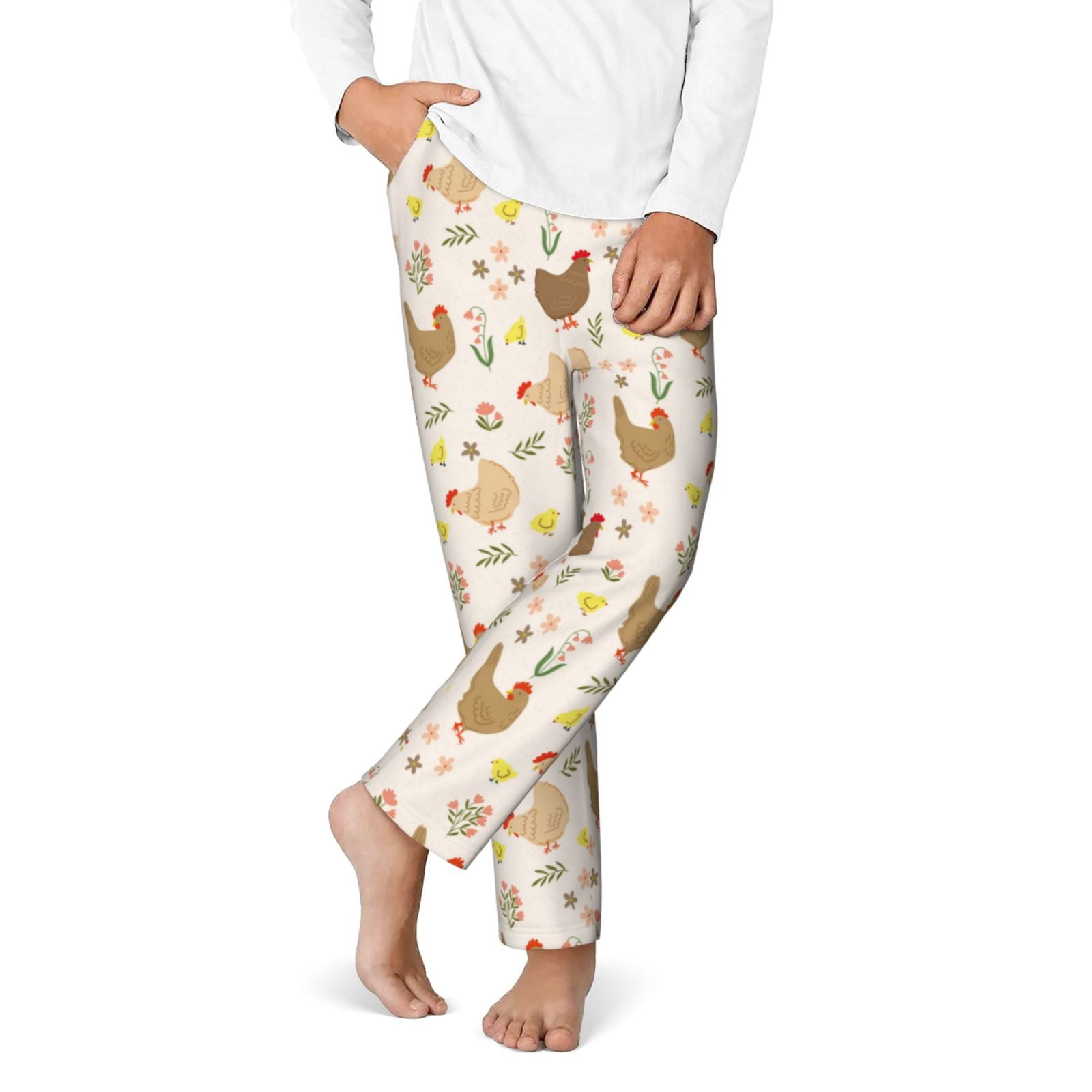 Vsdgher Chicken Family Print Kids Pajama Pants,Long Sleep Plaid Pants ...