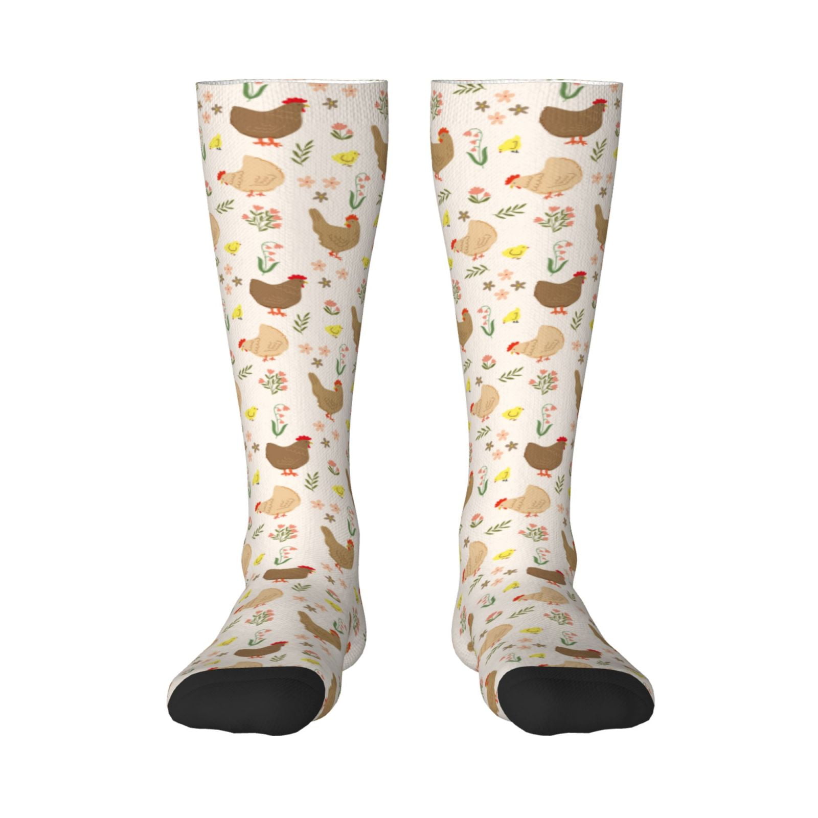 Vsdgher Chicken Family Print Thigh High Socks Extra Long Stretchy Sock ...