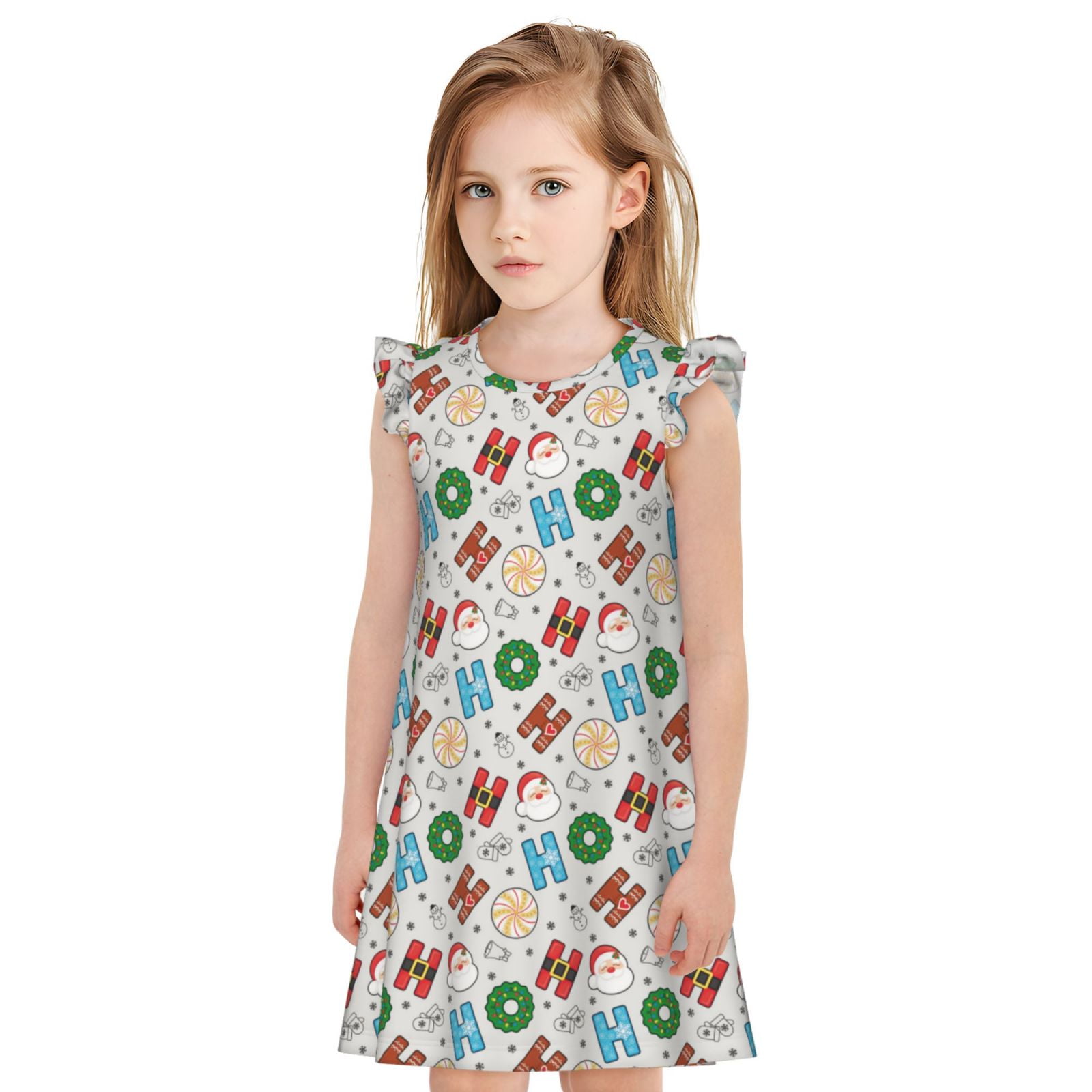 Vsdgher Christmas Hohoho 1 for Girls Nightgowns Toddler Flutter Short ...