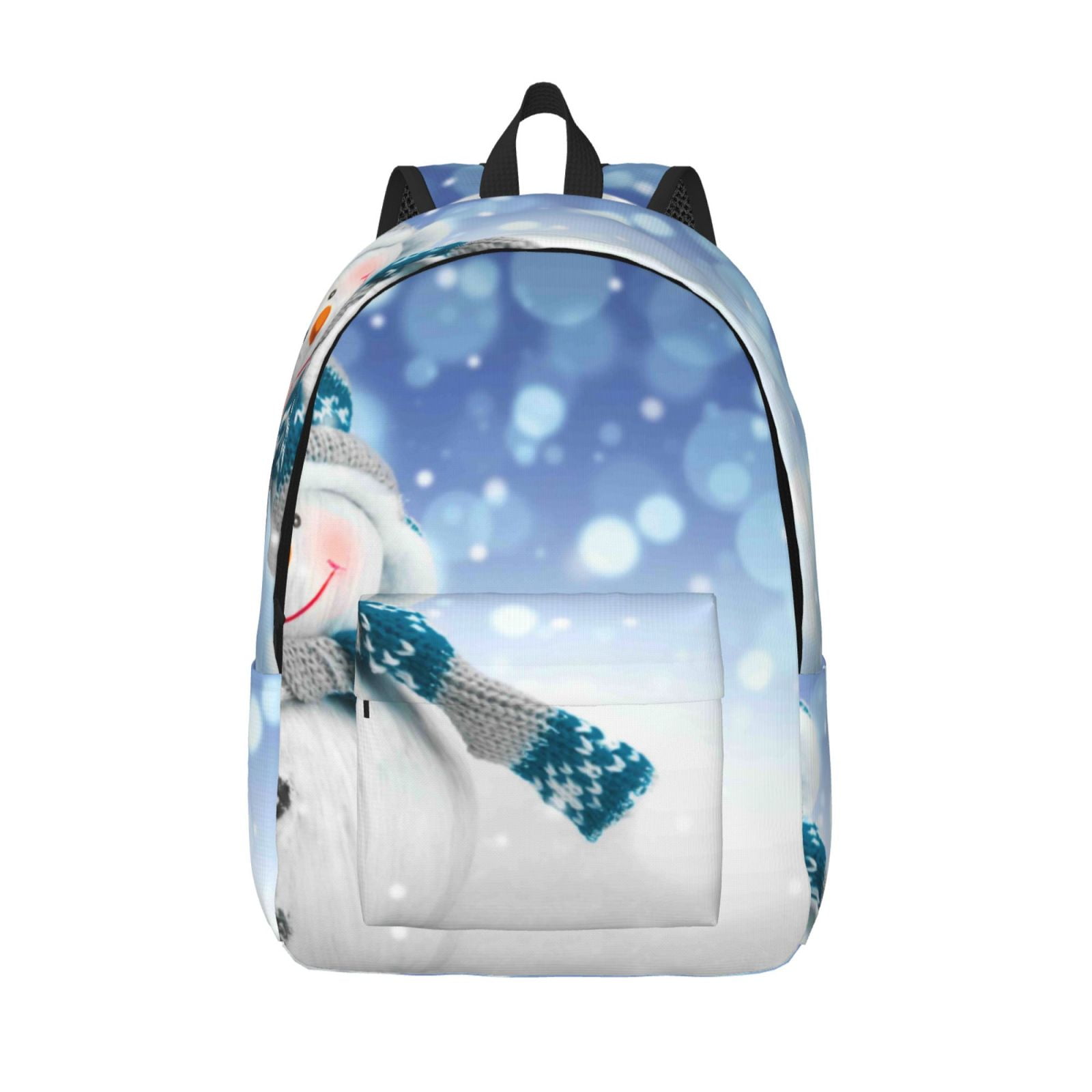 Vsdgher Christmas Snowman In The Snow Print Canvas Backpack Travel ...