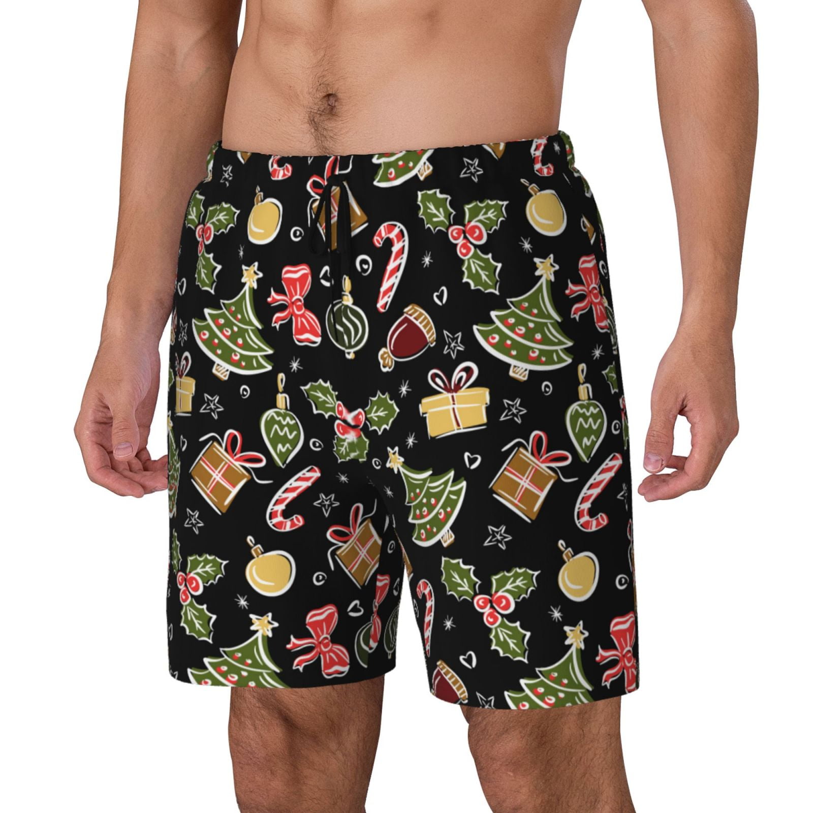 Vsdgher Christmas Tree Decoration for Mens Swim Trunks with Compression ...