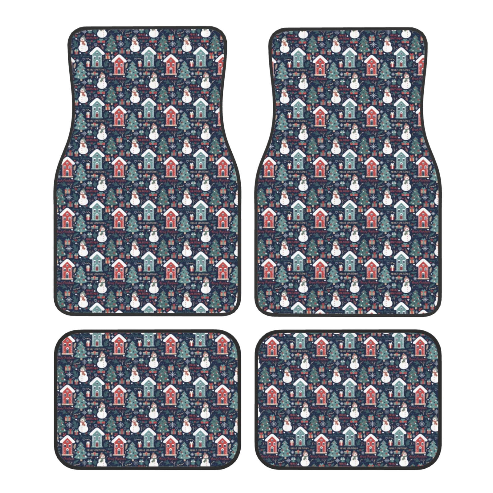 Vsdgher Christmas Village Car Foot Mat Set of 4 Pieces Universal Floor ...