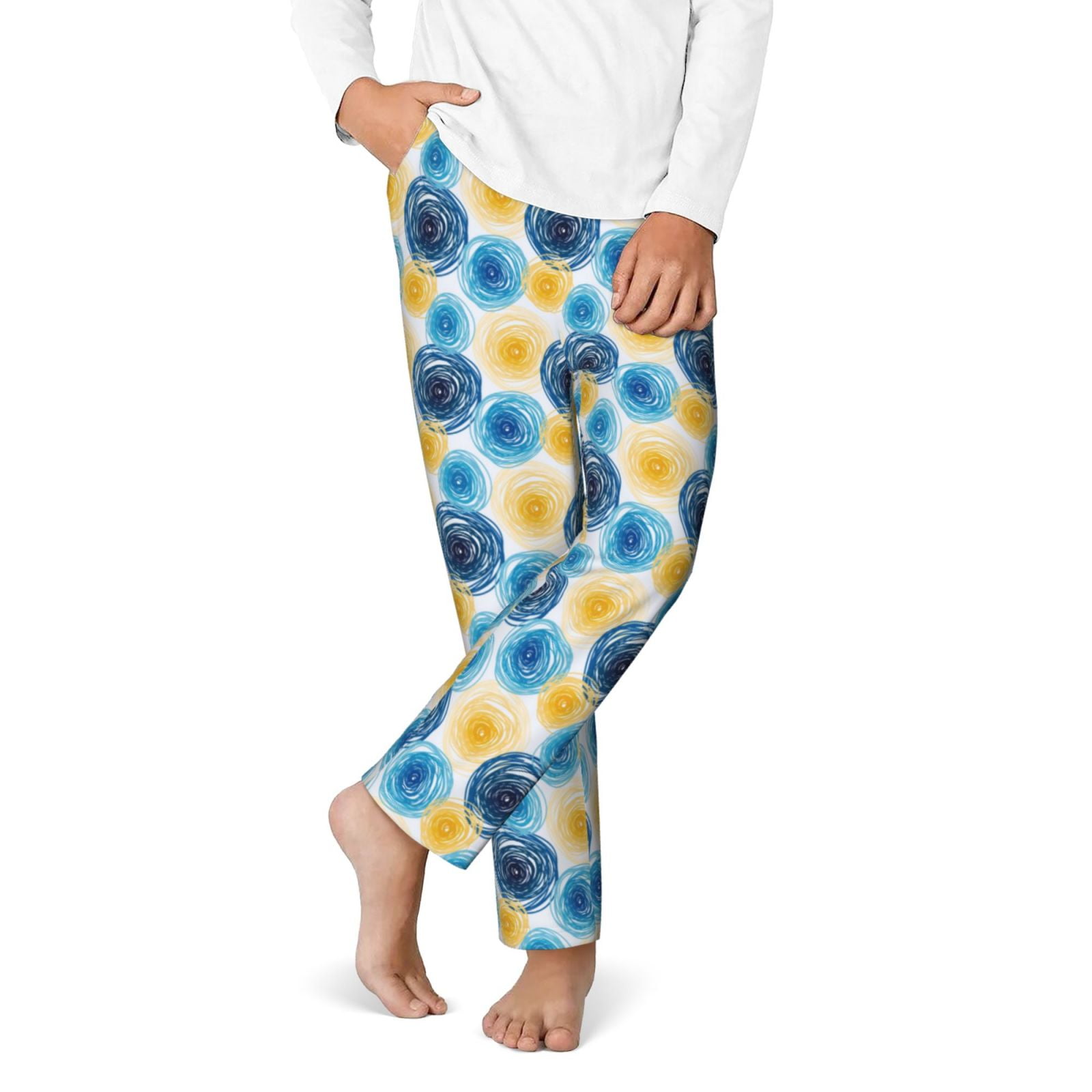 Vsdgher Circular Print Kids Pajama Pants,Long Sleep Plaid Pants Soft ...