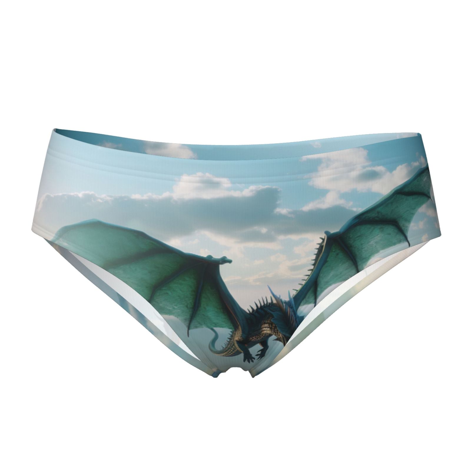 Vsdgher Cloud Sky Green Dragon Pattern Women's Underwear Low Waisted ...