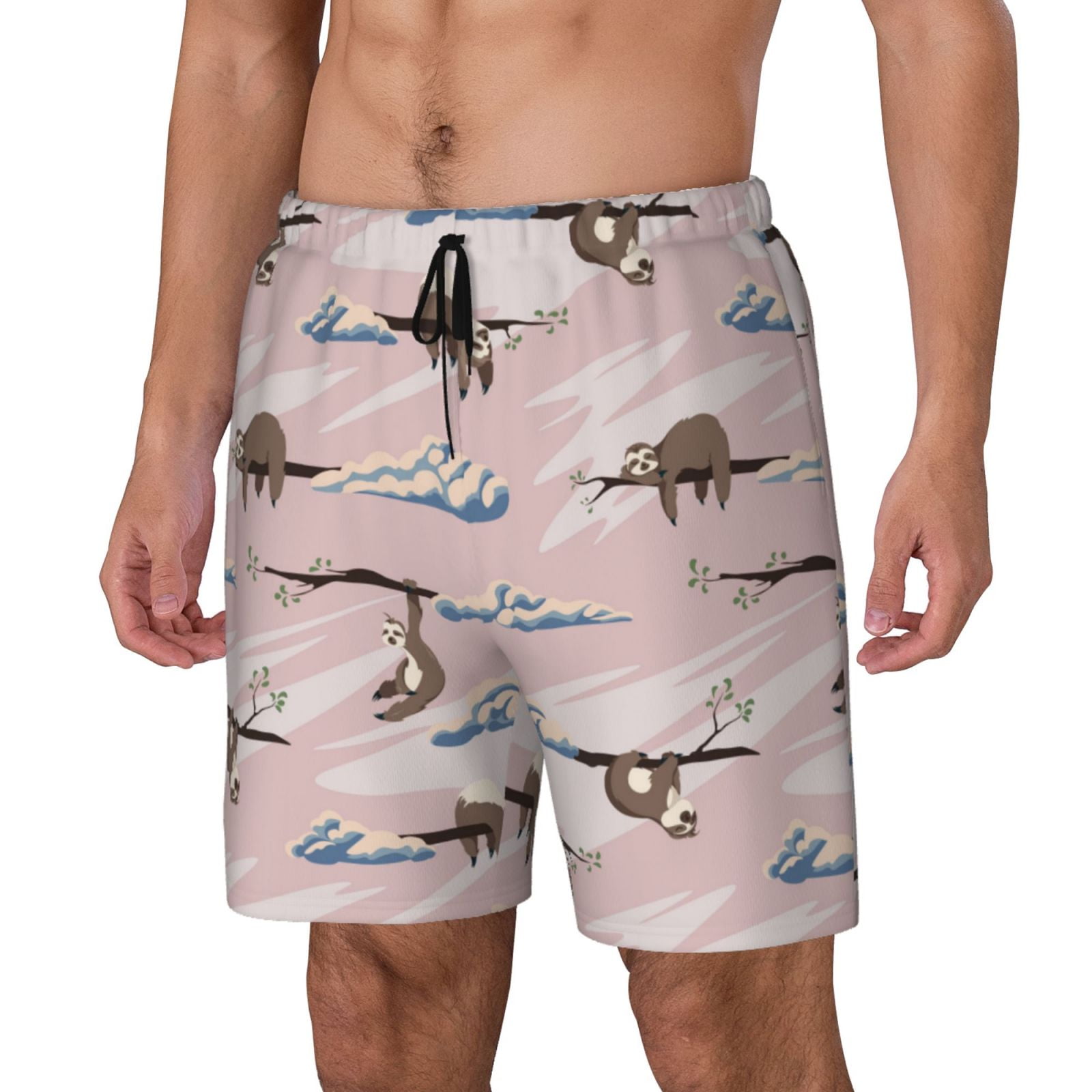 Vsdgher Cloud Sloth for Mens Swim Trunks with Compression Liner Swim ...