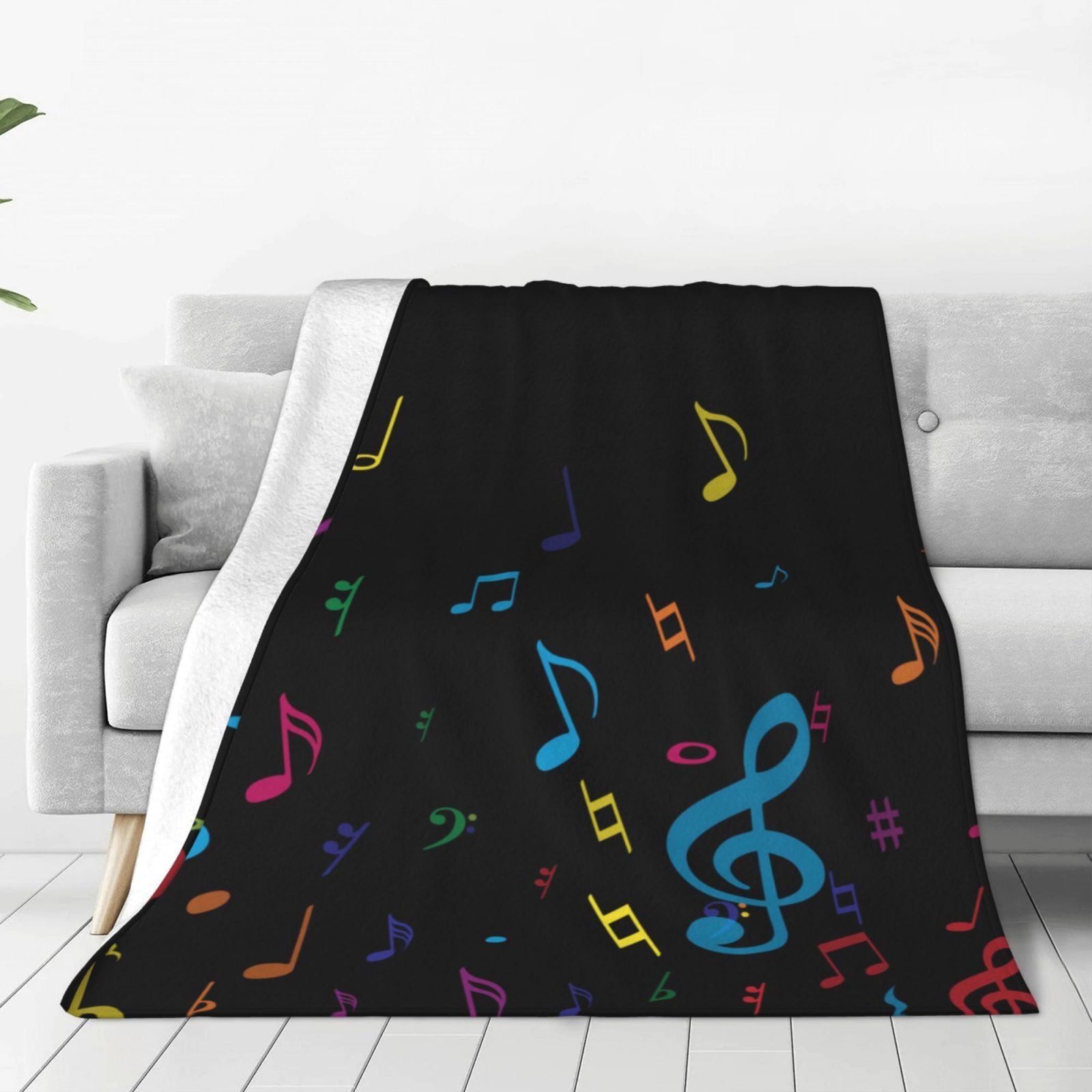 Vsdgher Color Musical Notes Ultra-Soft Micro flannel Blanket Throw ...