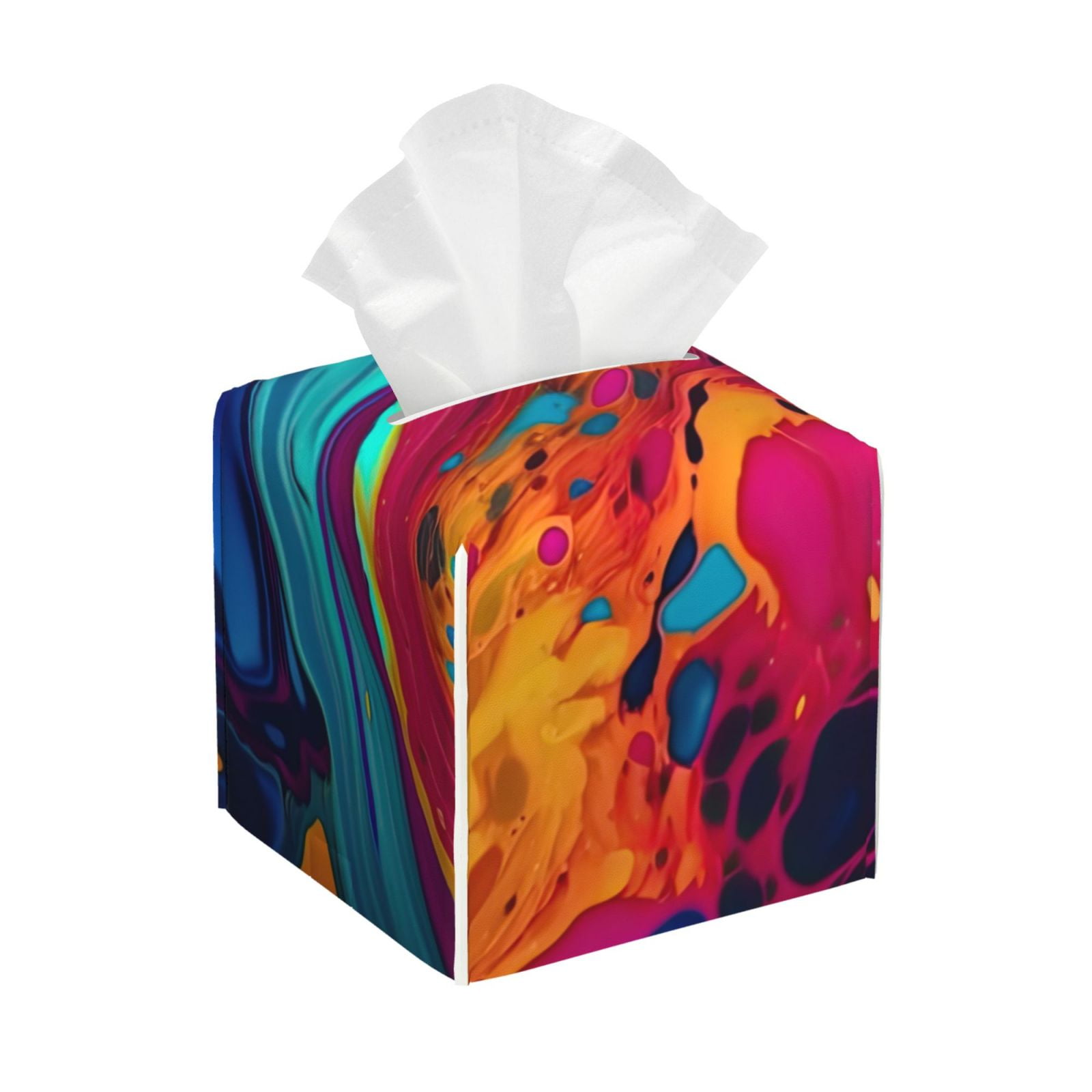 Vsdgher Colorful Abstract Swirls Pattern Tissue Box Cover Holder ...