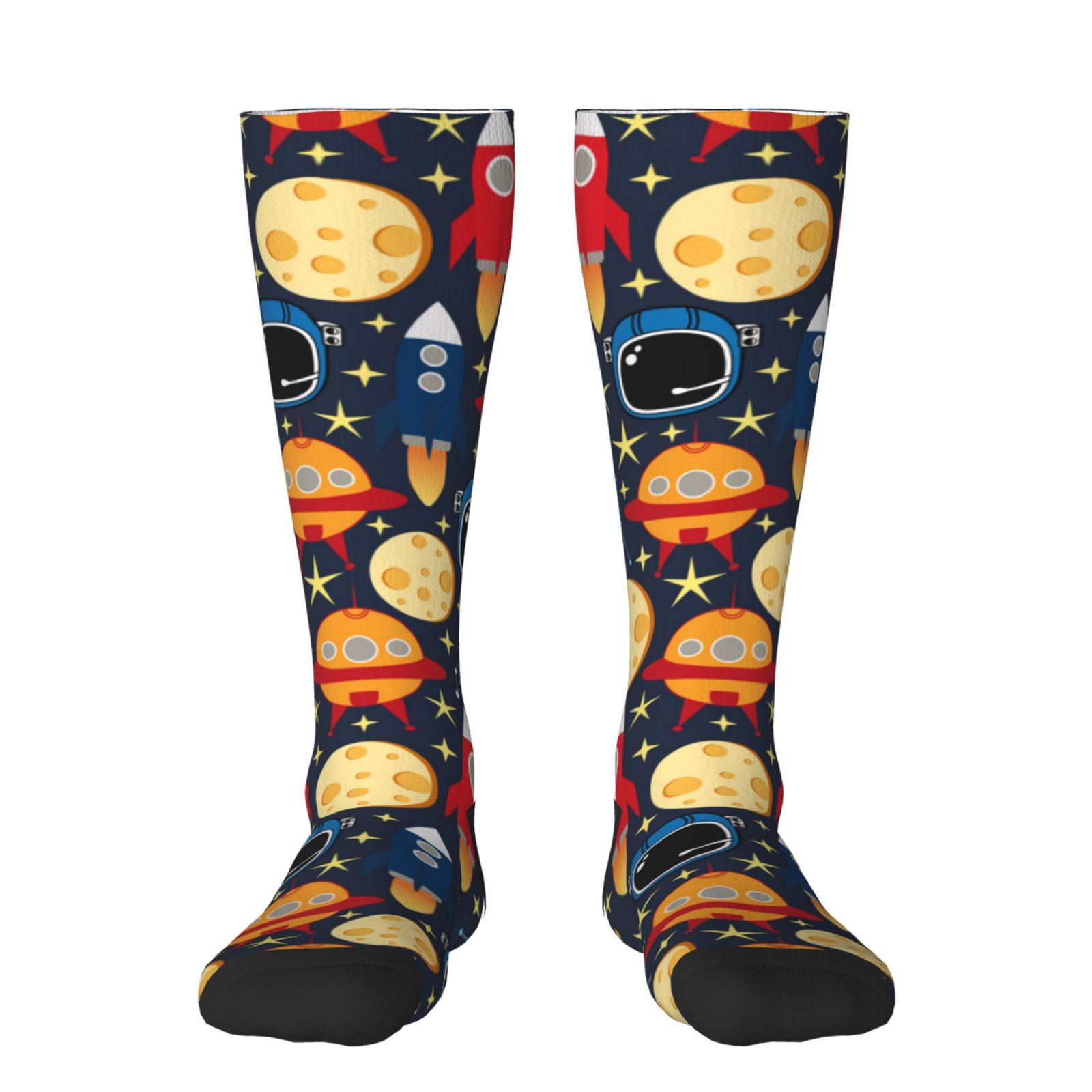 Vsdgher Colorful Astronomy Print Thigh High Socks Extra Long Stretchy ...