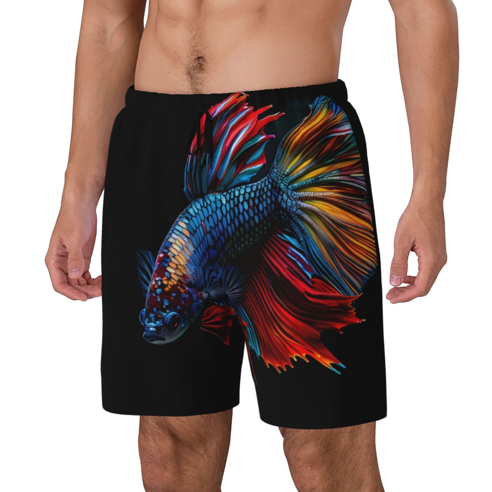Vsdgher Colorful Betta Fish for Mens Swim Trunks with Compression Liner ...