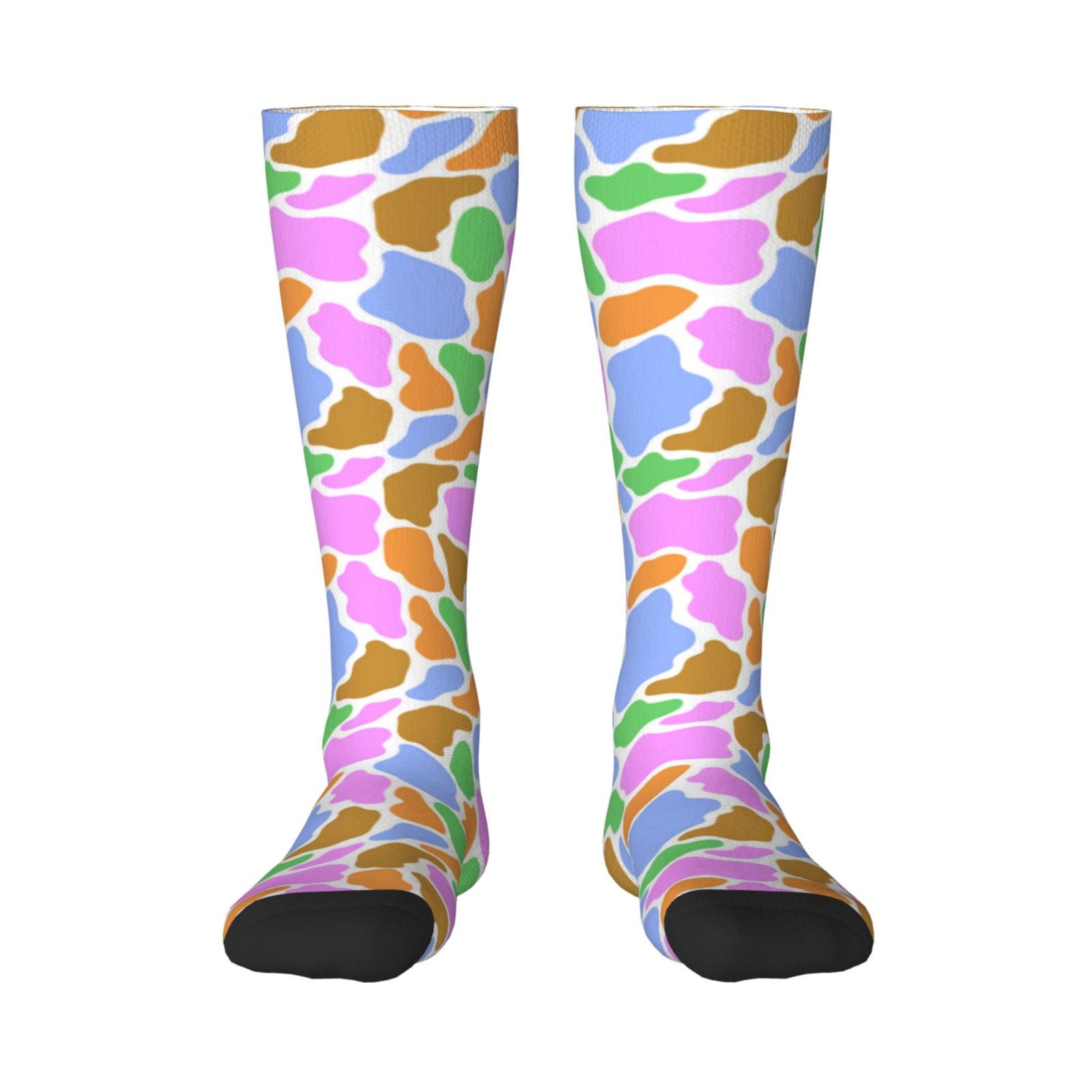 Vsdgher Colorful Cow Skin Print Thigh High Socks Extra Long Stretchy ...
