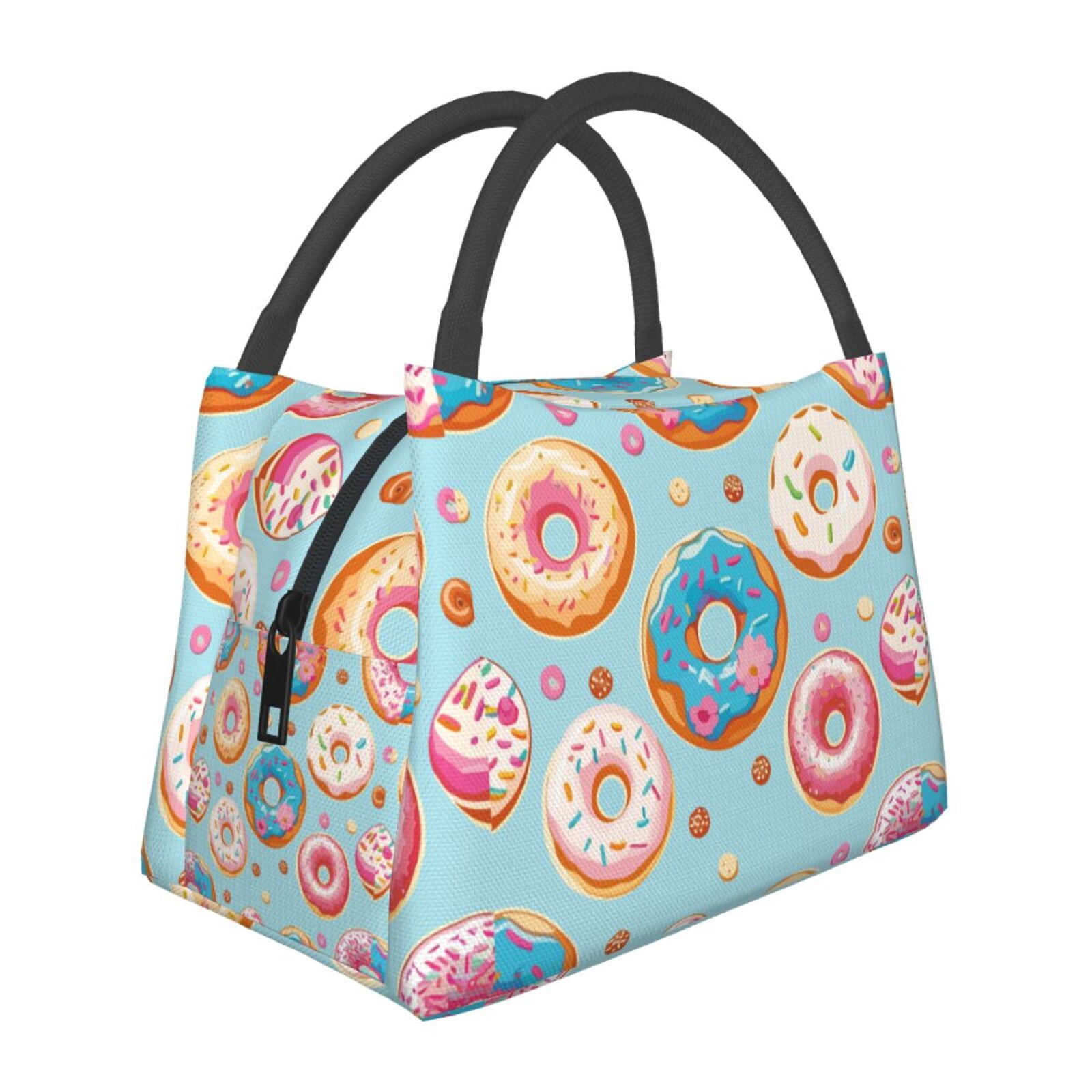 Vsdgher Colorful Donut Print Insulated Reusable Bags with Sturdy Zipper ...