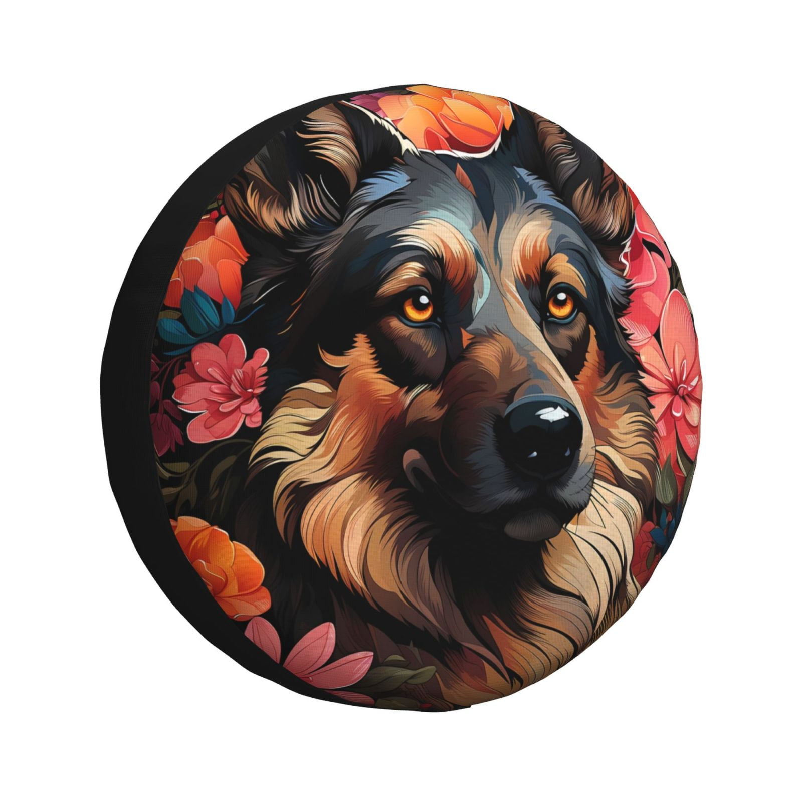 Vsdgher Colorful Flower German Shepherd for Spare Tire Cover, Tire ...