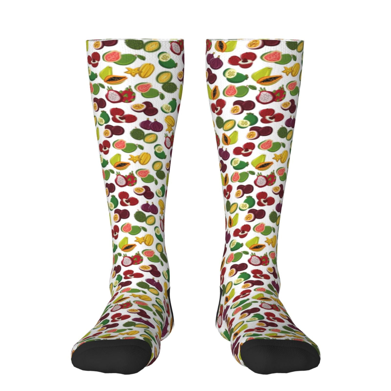Vsdgher Colorful Fruits Print Thigh High Socks Extra Long Stretchy Sock ...