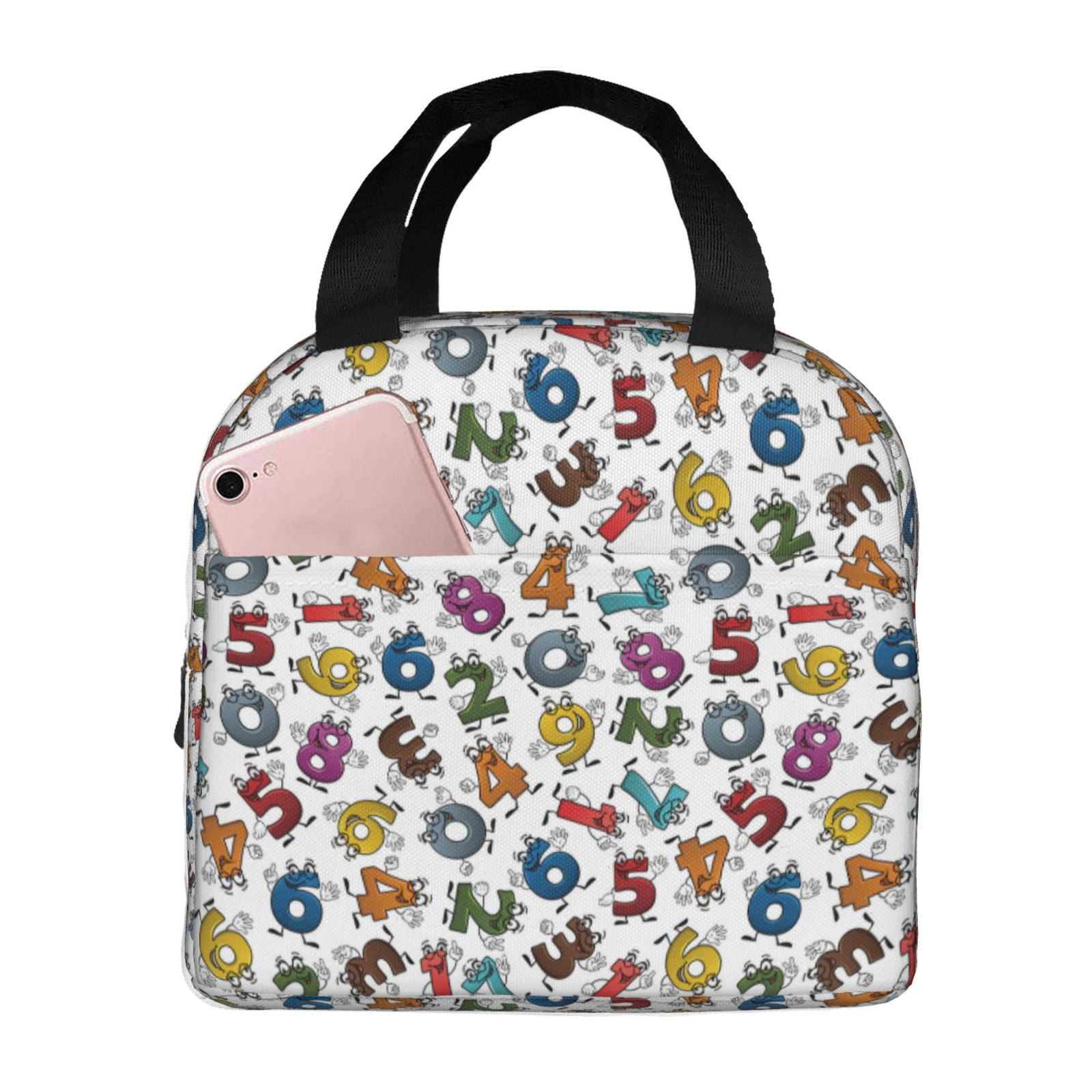 Vsdgher Colorful Numbers Lunch Bag, Lunch Box for Women Adult Men ...