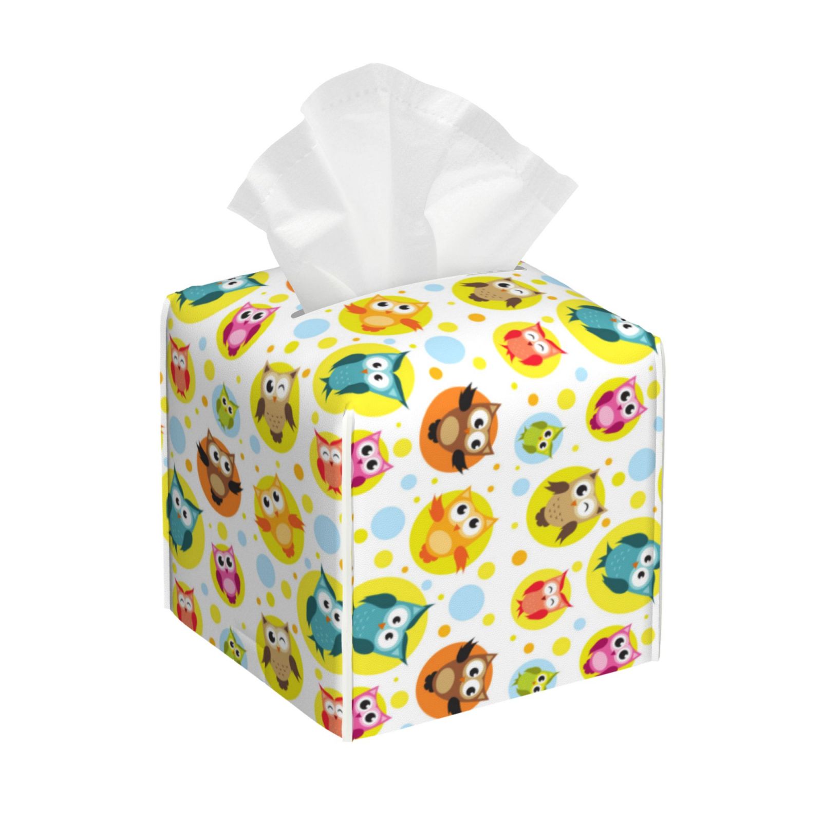Vsdgher Colorful Owls 1 Pattern Tissue Box Cover Holder, Square with ...