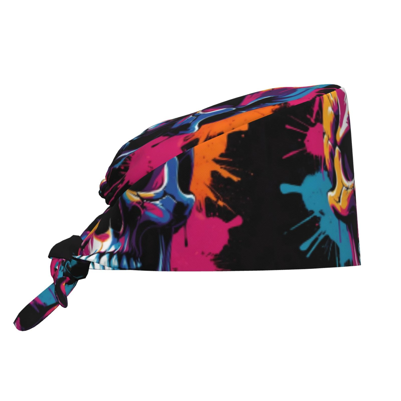 Vsdgher Colorful Skull Men Women Adjustable Cap Working Hat Tie Back ...