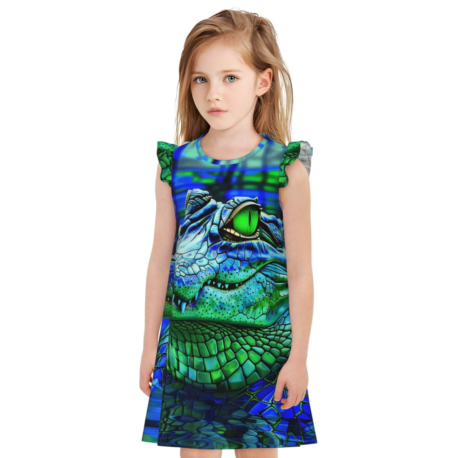 Vsdgher Colorful Stained Glass Crocodile for Girls Nightgowns Toddler ...