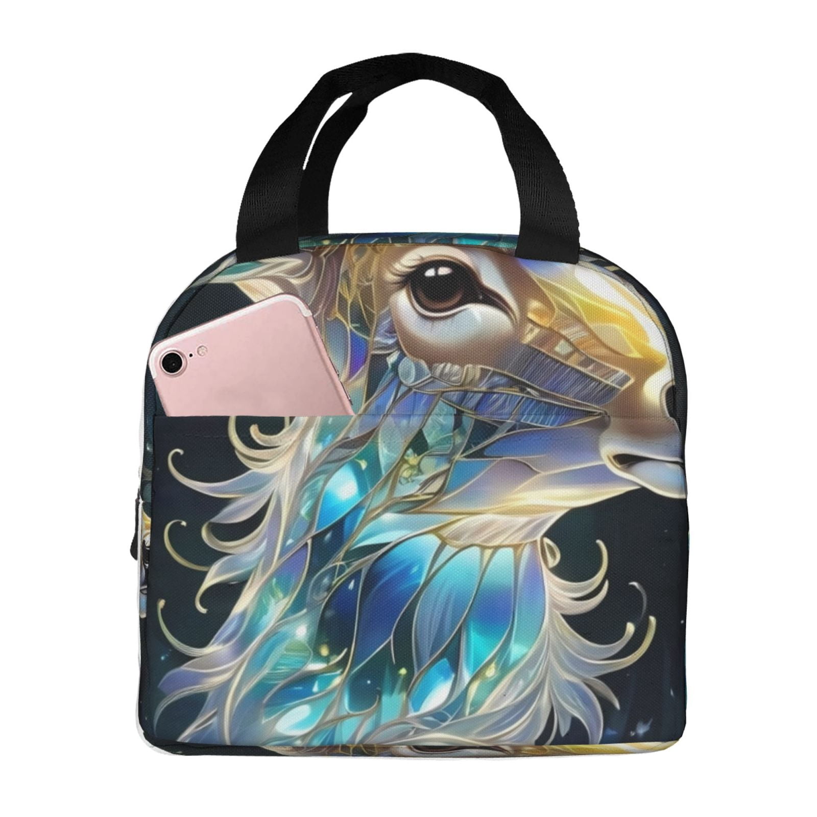 Vsdgher Colorful Stained Glass Deer Lunch Bag, Lunch Box for Women ...