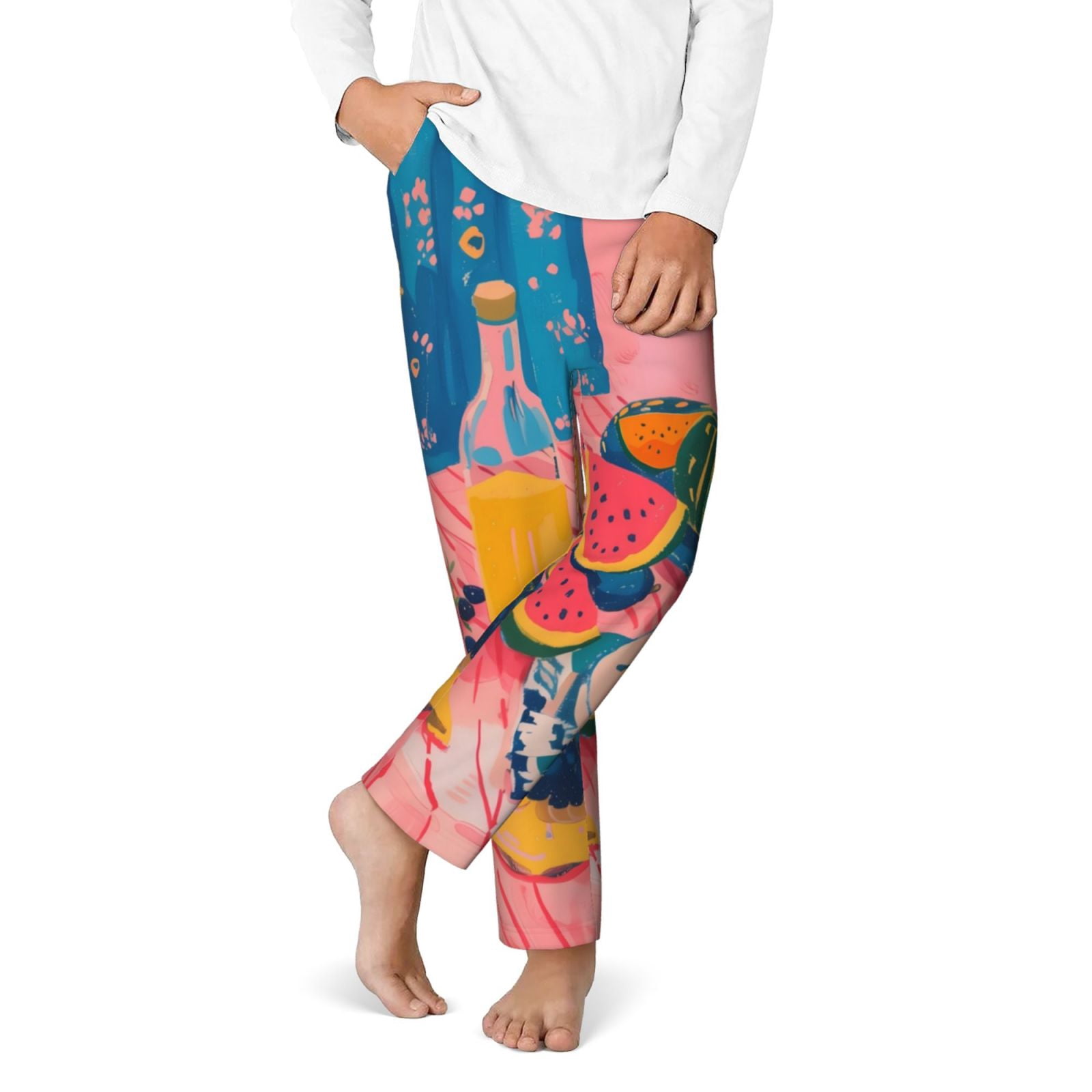 Vsdgher Colorful Summer Fruit Table Print Kids Pajama Pants,Long Sleep ...