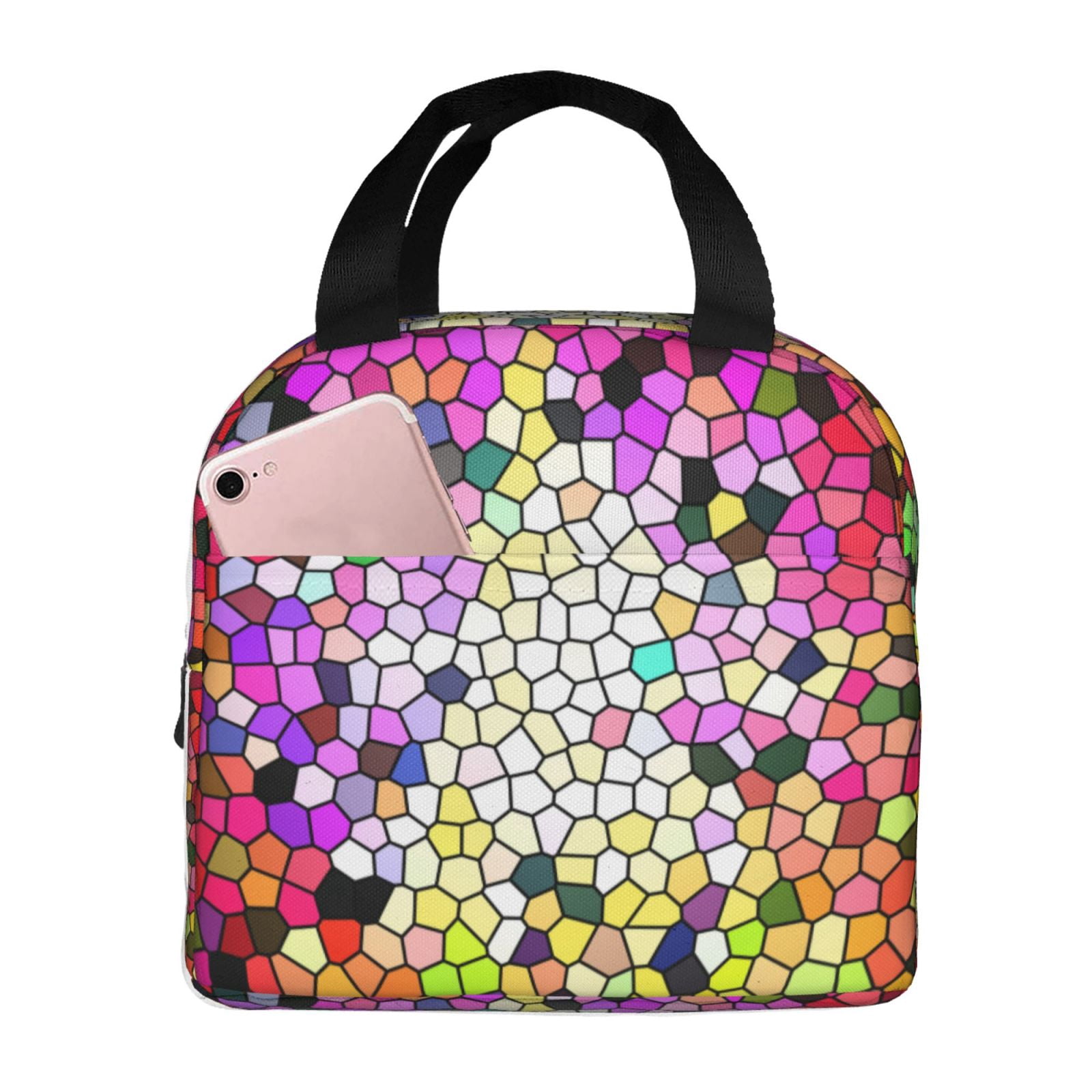 Vsdgher Colorful Tie Dye Stained Glass 3 Lunch Bag, Lunch Box for Women ...