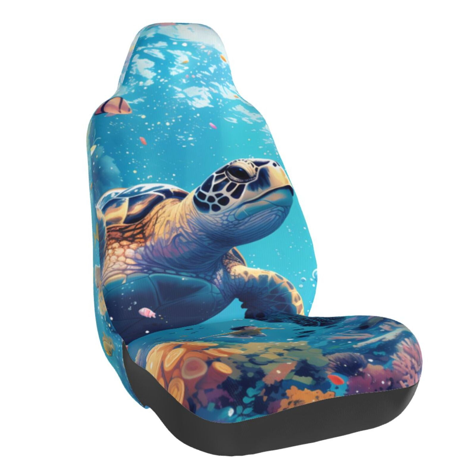 Vsdgher Colorful Underwater Plant Turtle for Automotive Seat Covers for ...
