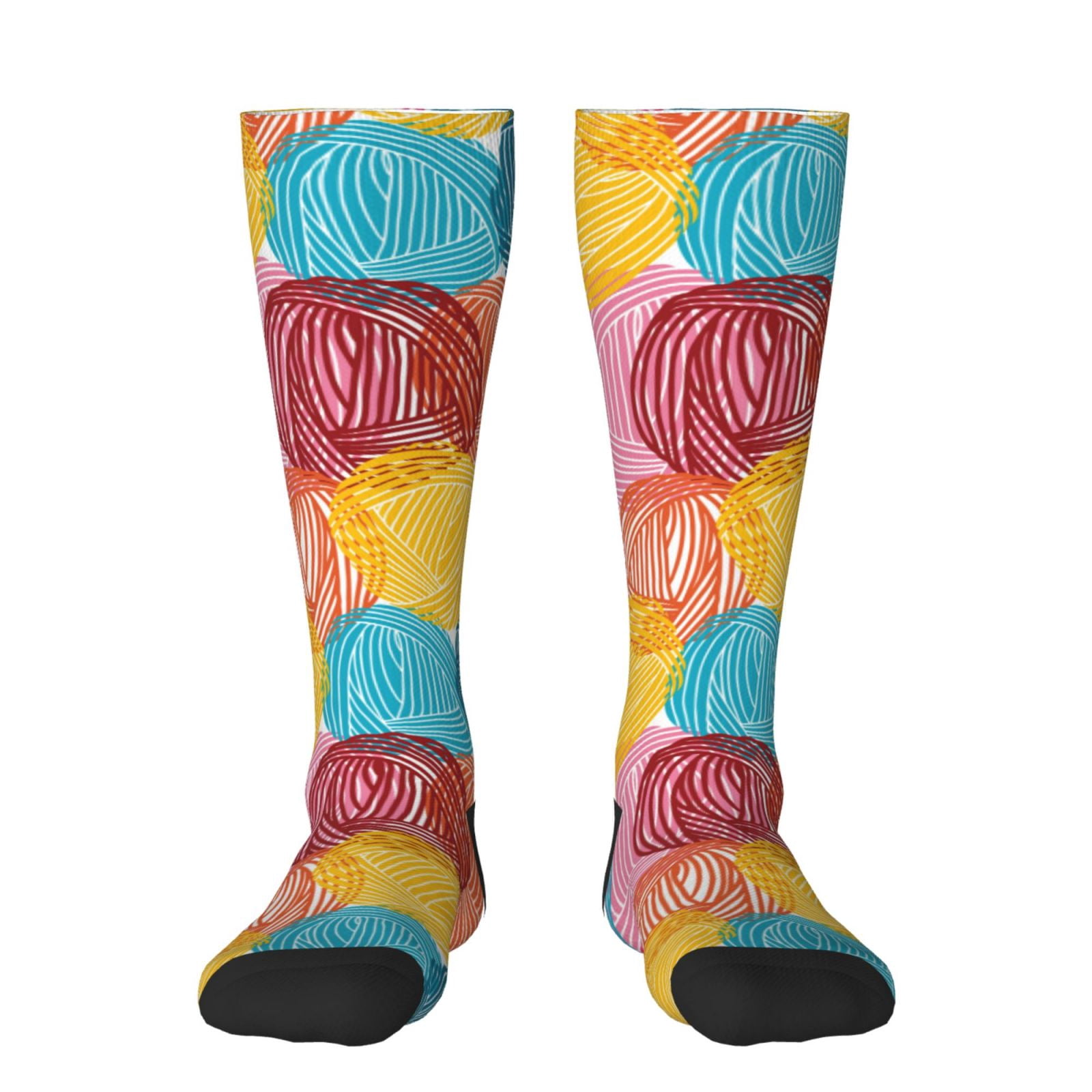 Vsdgher Colorful Wool Balls Print Thigh High Socks Extra Long Stretchy ...