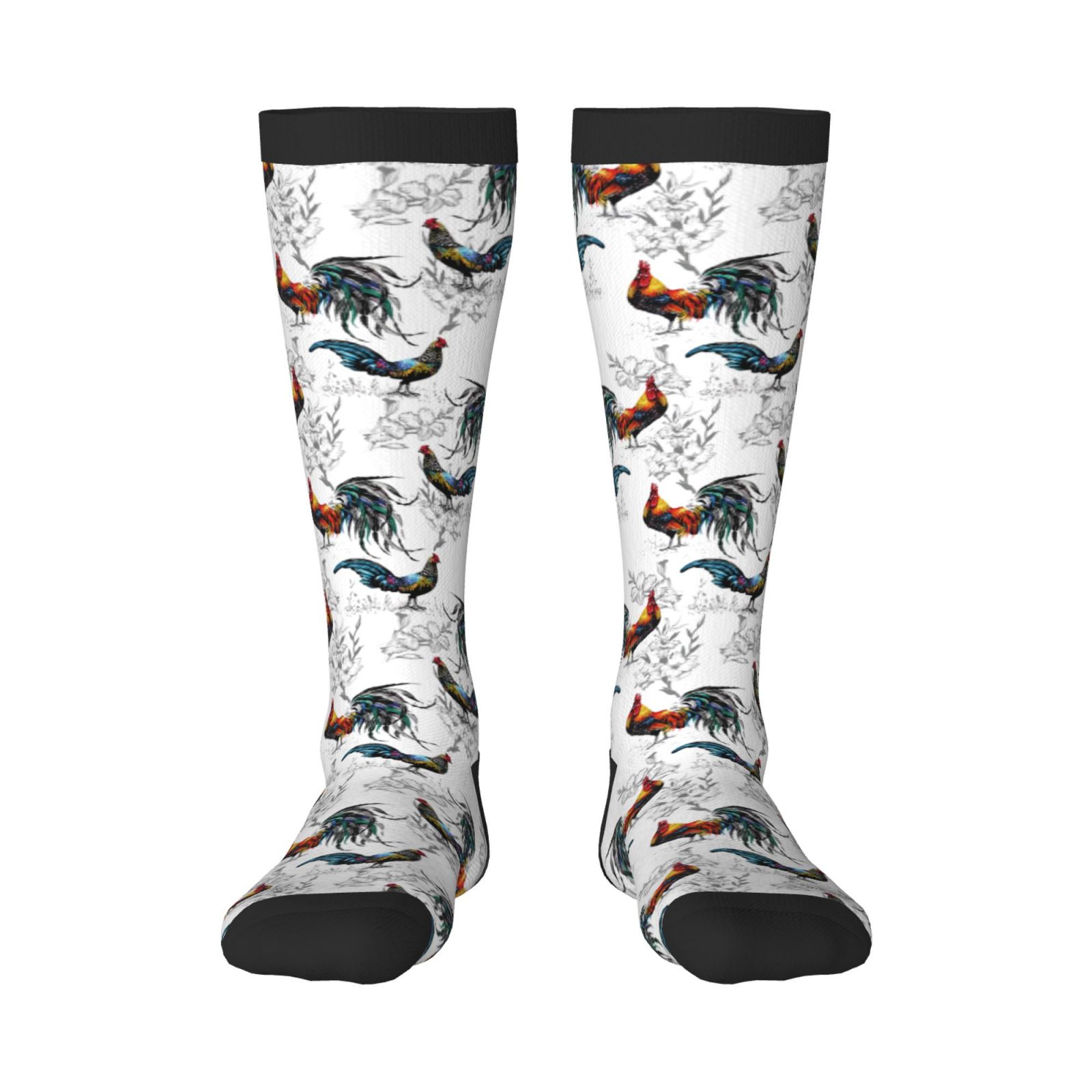 Vsdgher Cool Chicken Print Thigh High Socks Extra Long Stretchy Sock ...