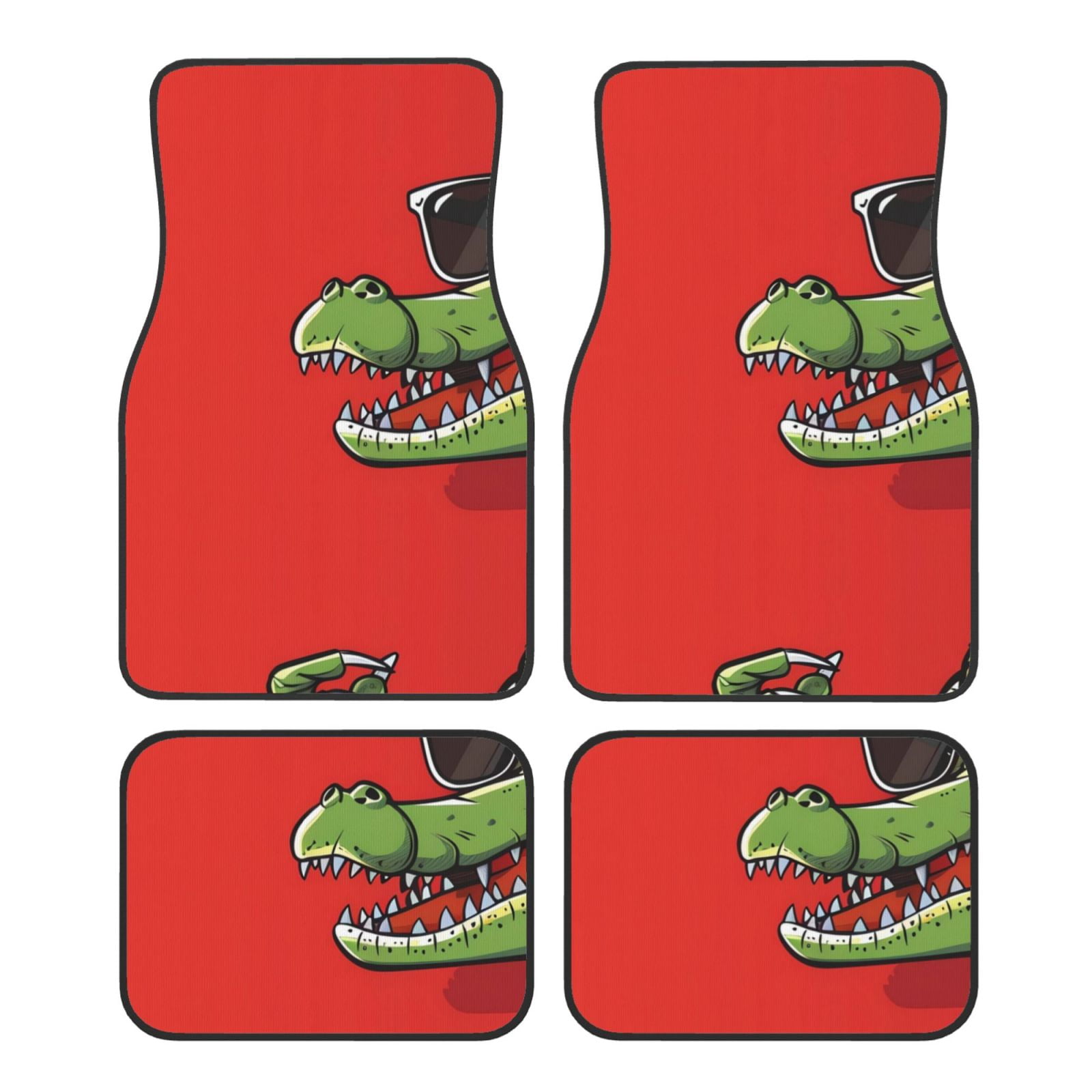 Vsdgher Cool Crocodile With Sunglasses Car Foot Mat Set of 4 Pieces ...