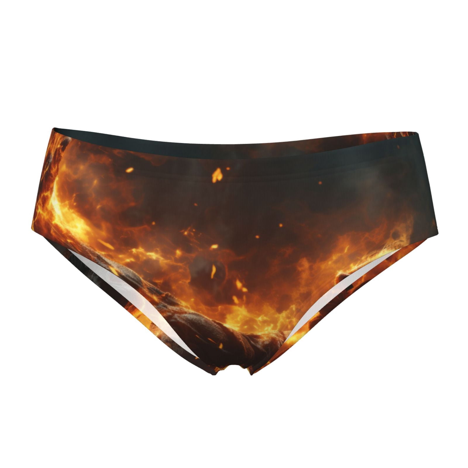 Vsdgher Cool Fire Man Pattern Women's Underwear Low Waisted Full ...