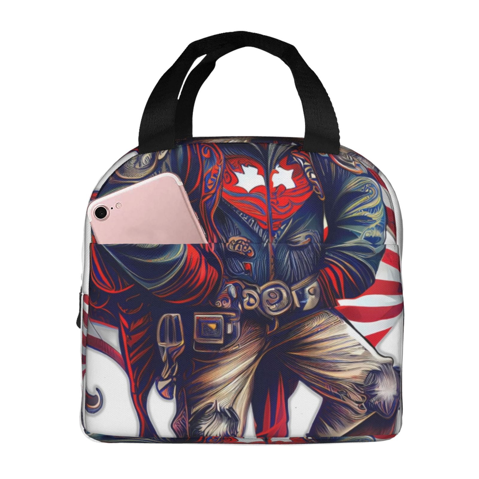 Vsdgher Cool Patriotic Buffalo Cowboy Lunch Bag, Lunch Box for Women ...