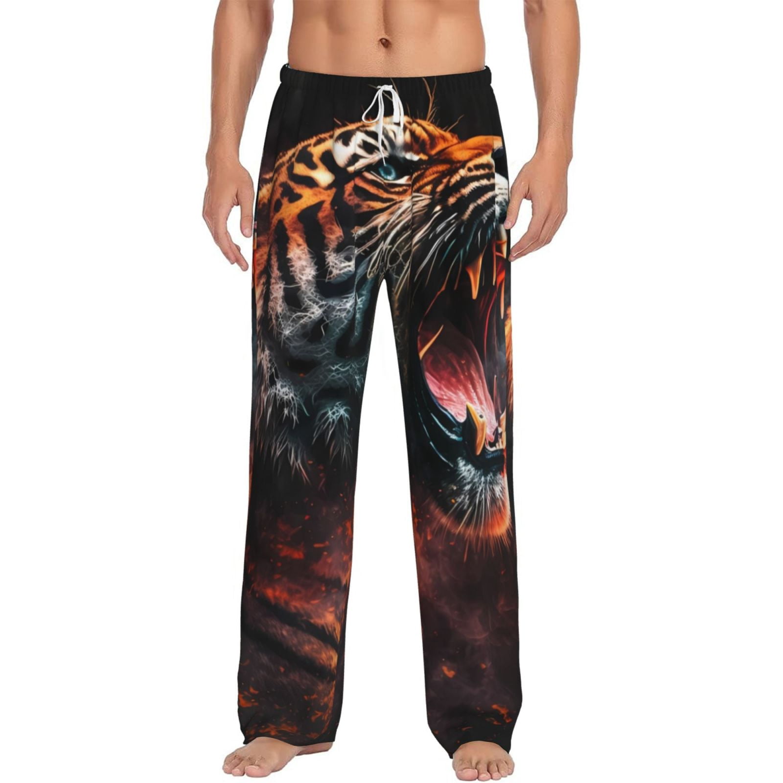 Vsdgher Cool Tiger Print Mens Pajama Pants Sleep & Lounge Pants, PJ ...
