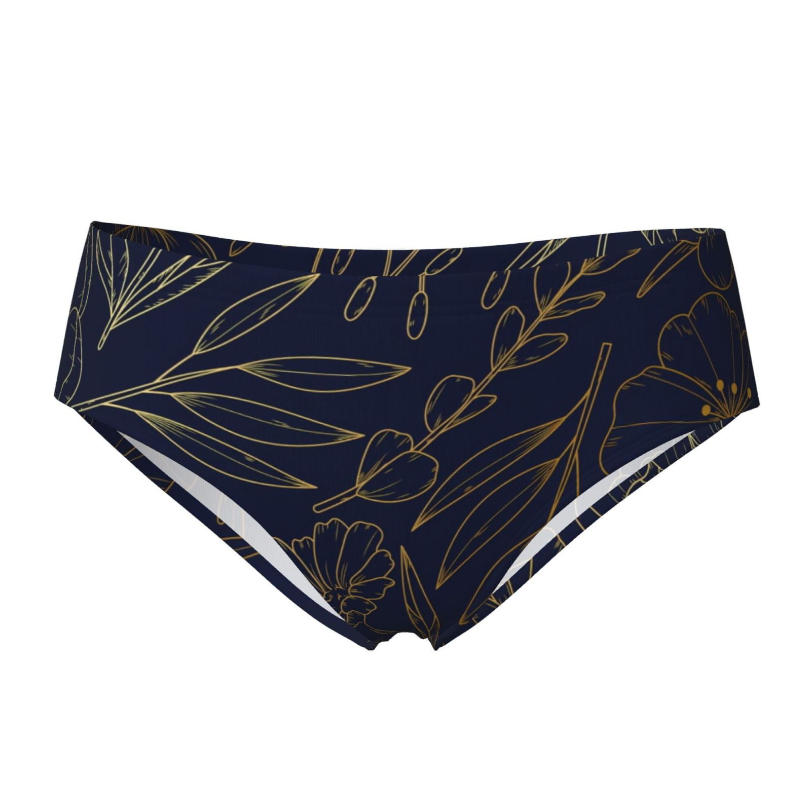 Vsdgher Copper-Gold Gloss Outline Flower Pattern Women's Underwear Low ...